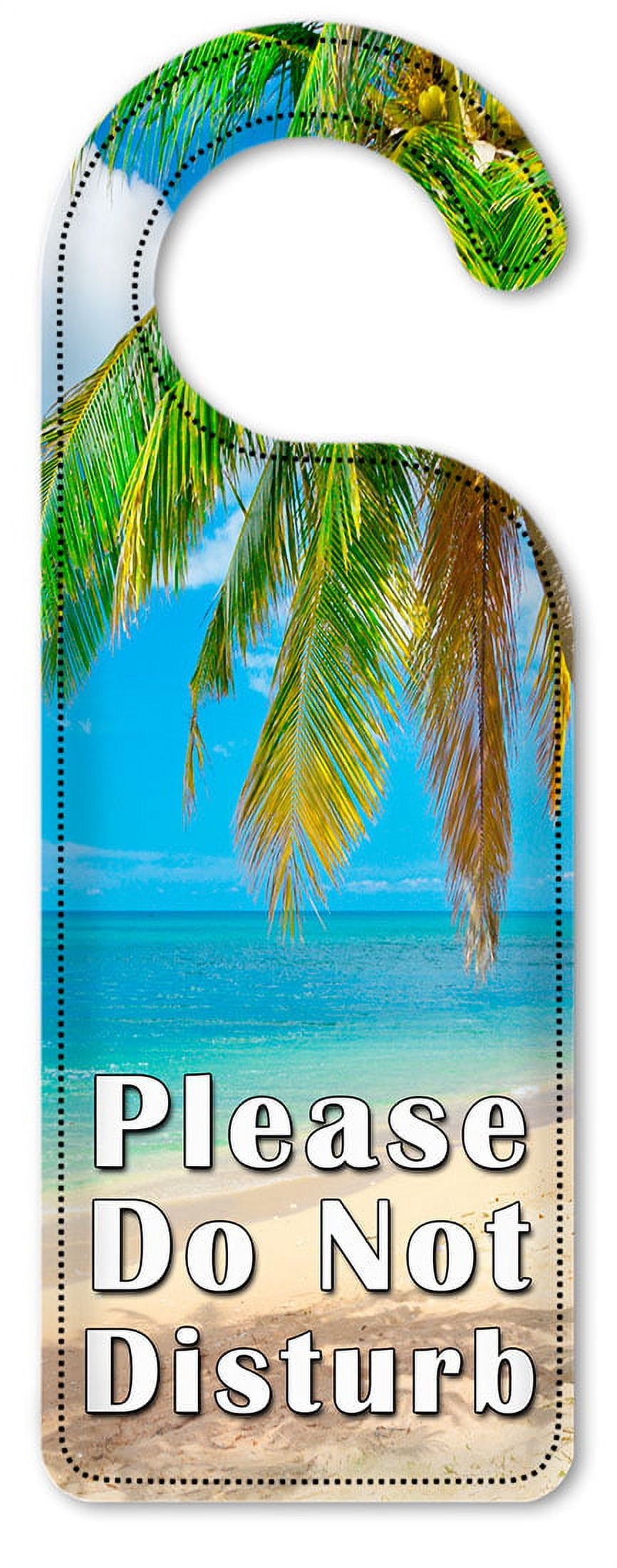 Do Not Disturb Door Knob Hanger Sign - Palm Tree on the Beach - Walmart.com