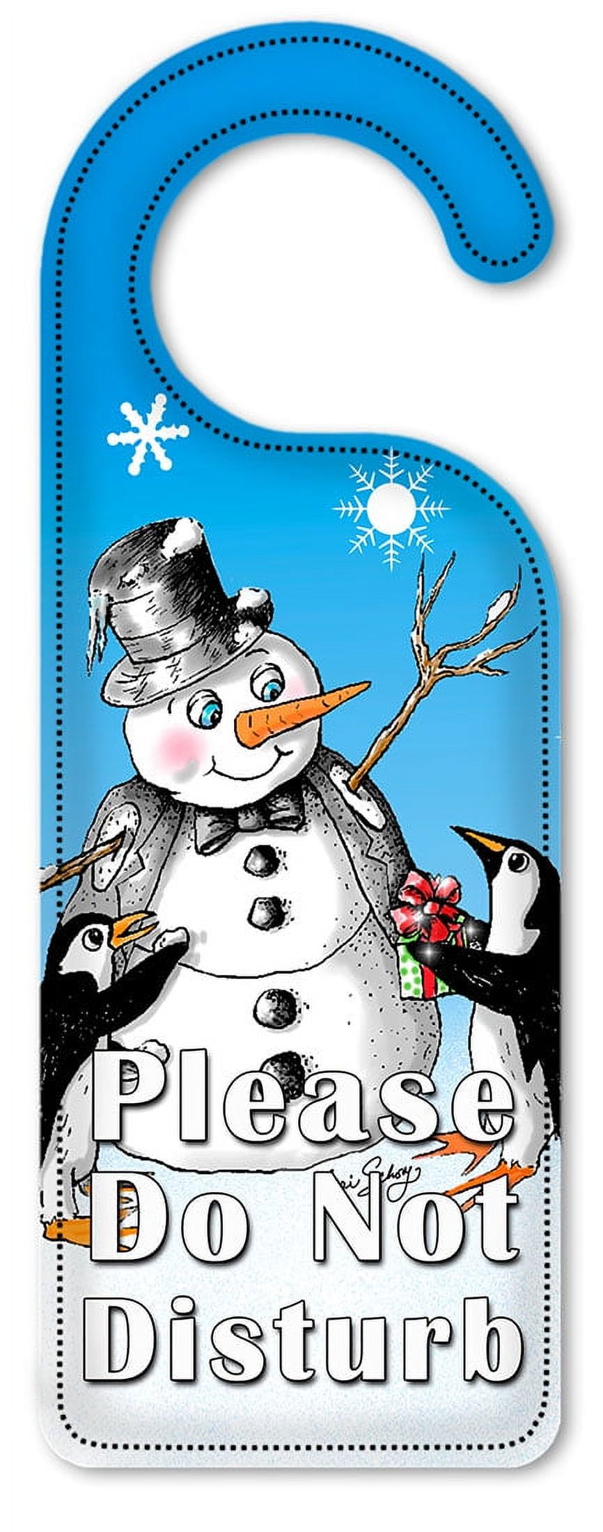 Do Not Disturb Door Knob Hanger Sign - Penguin's & Snowman - Walmart ...