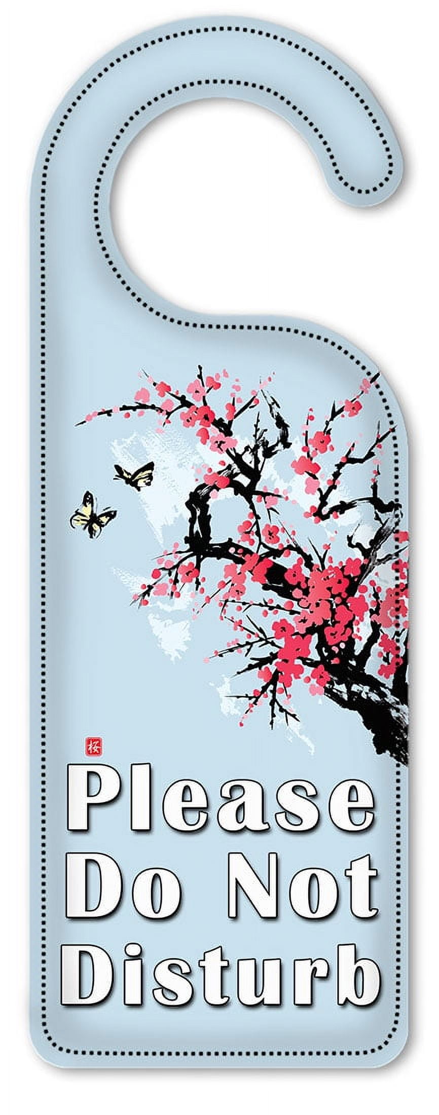Do Not Disturb Door Knob Hanger Sign - Pink Cherry Blossoms and ...