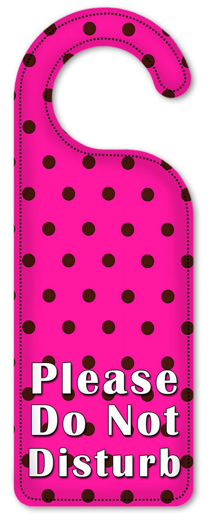 Do Not Disturb Door Knob Hanger Sign - Pink Polka Dots - Walmart.com