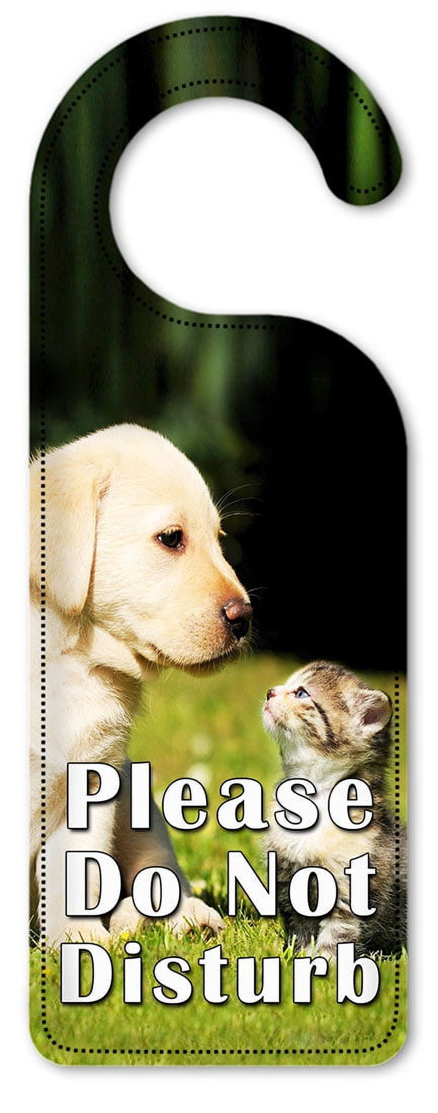 Do Not Disturb Door Knob Hanger Sign - Puppy and Kitty - Walmart.com