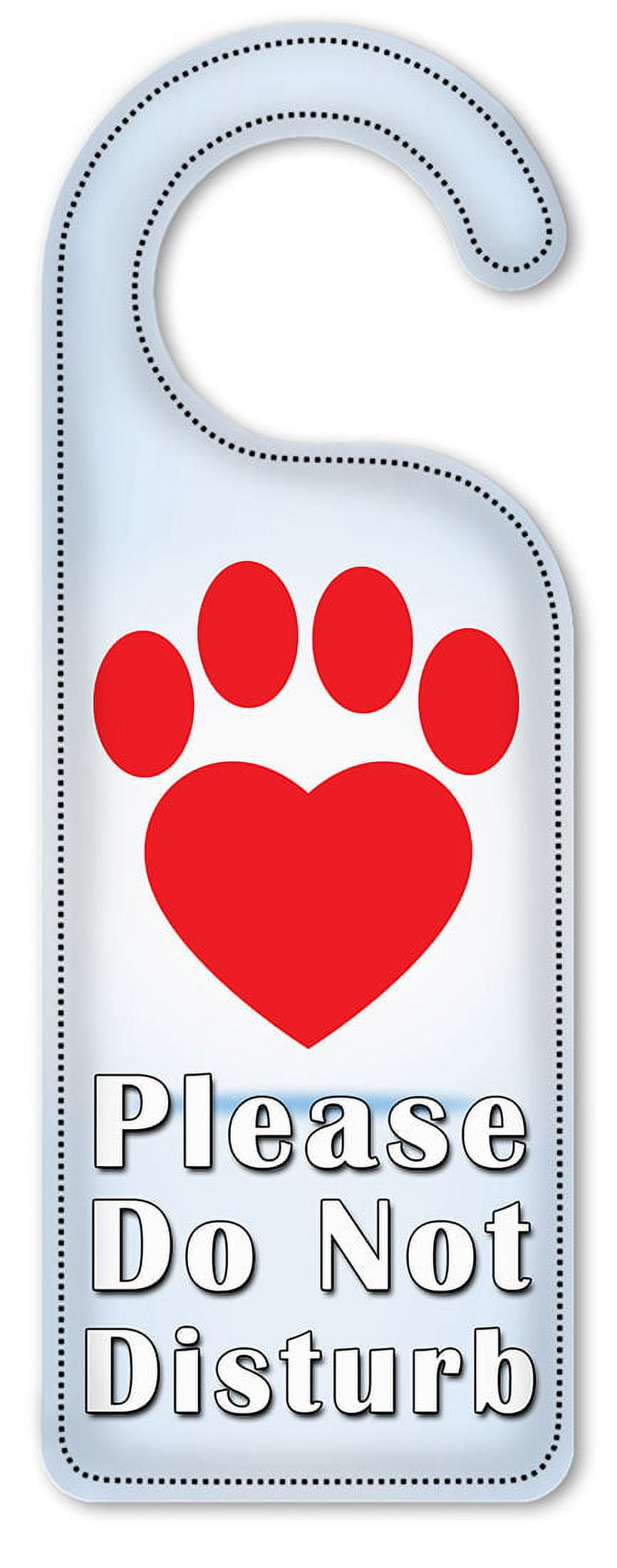 Do Not Disturb Door Knob Hanger Sign - Red Dog Paw Heart - Walmart.com