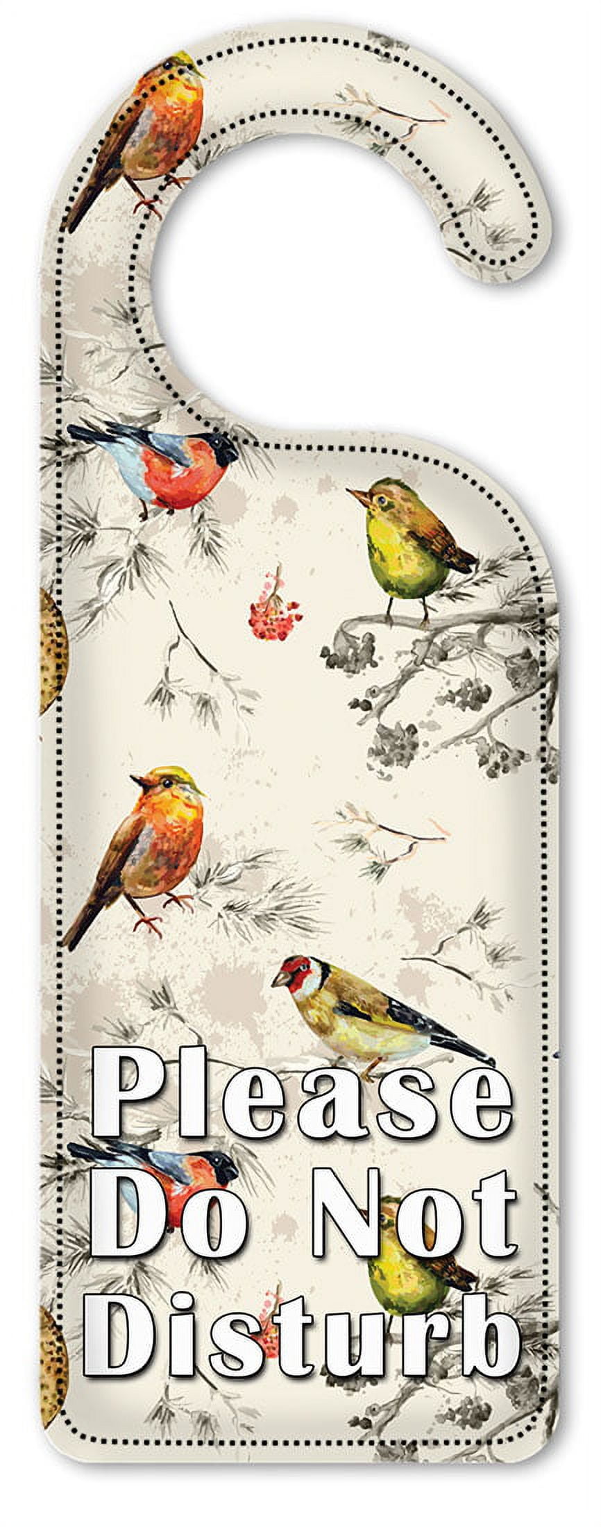 Do Not Disturb Door Knob Hanger Sign - Seamless Birds - Walmart.com