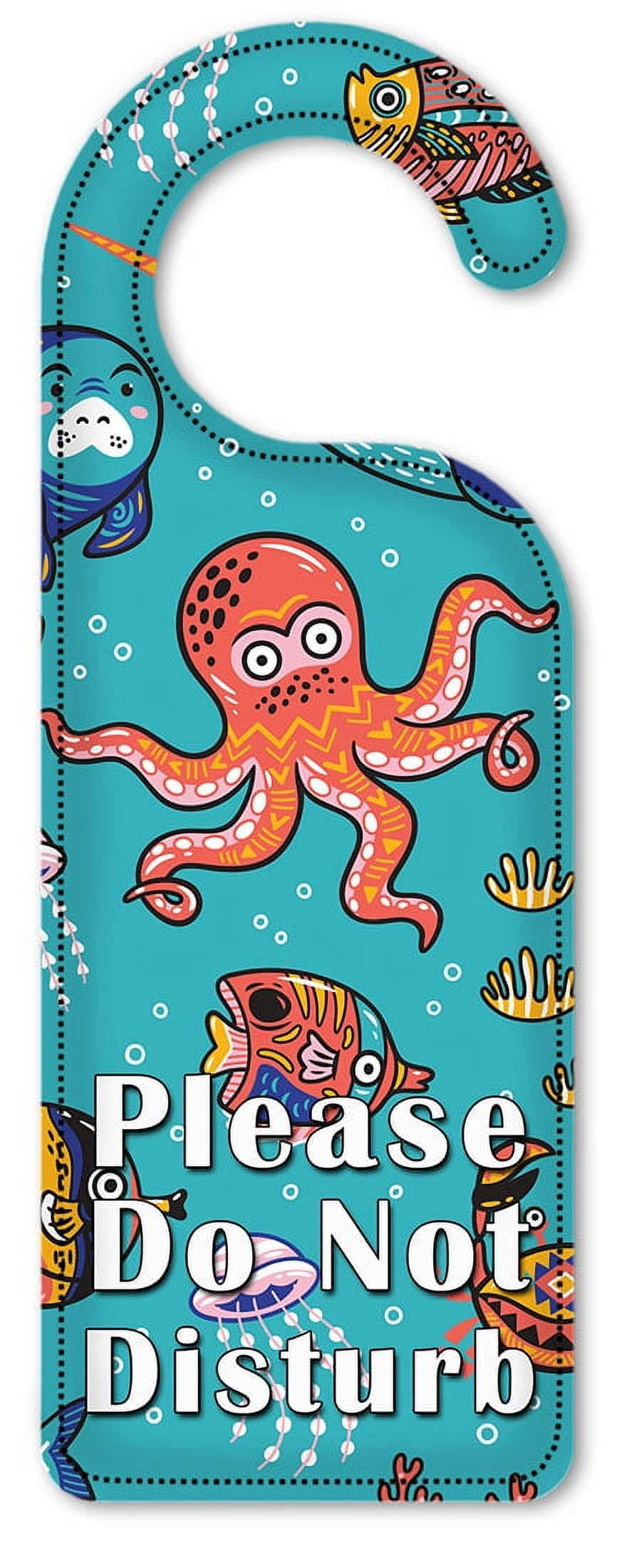 Do Not Disturb Door Knob Hanger Sign - Whimsical Sea Creatures ...