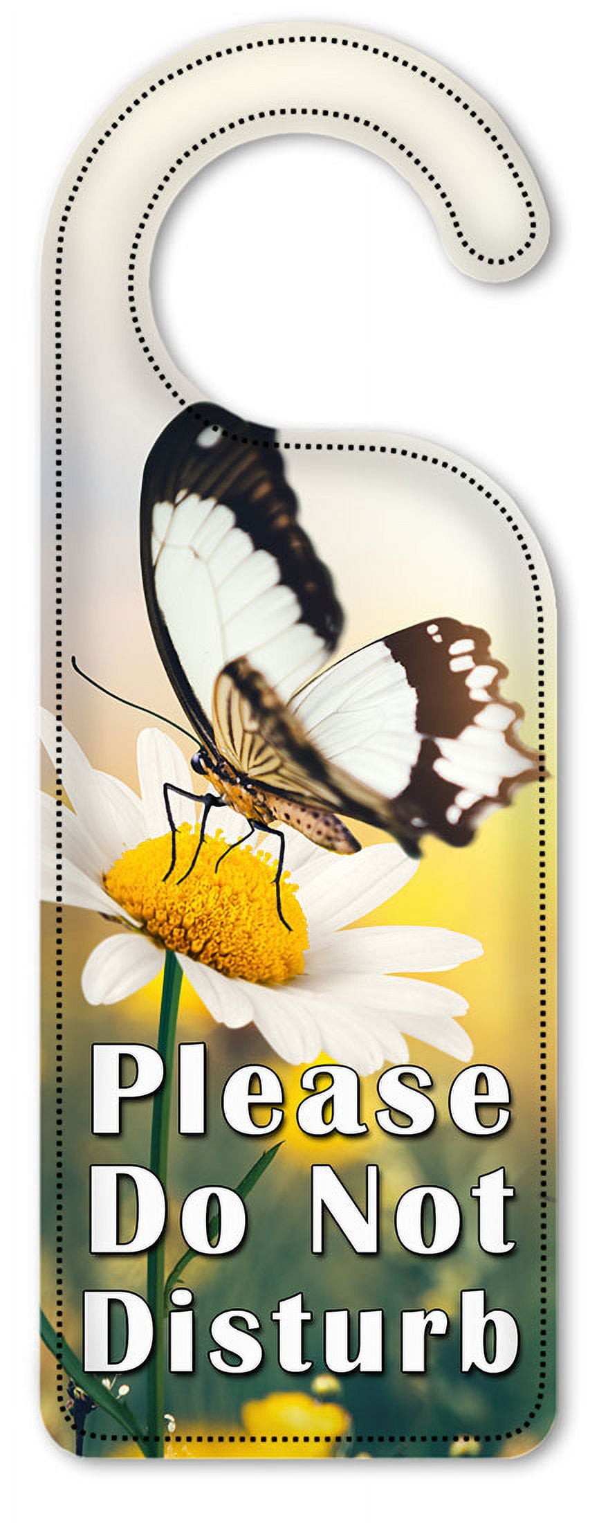 Do Not Disturb Door Knob Hanger Sign - White Butterflies - Walmart.com