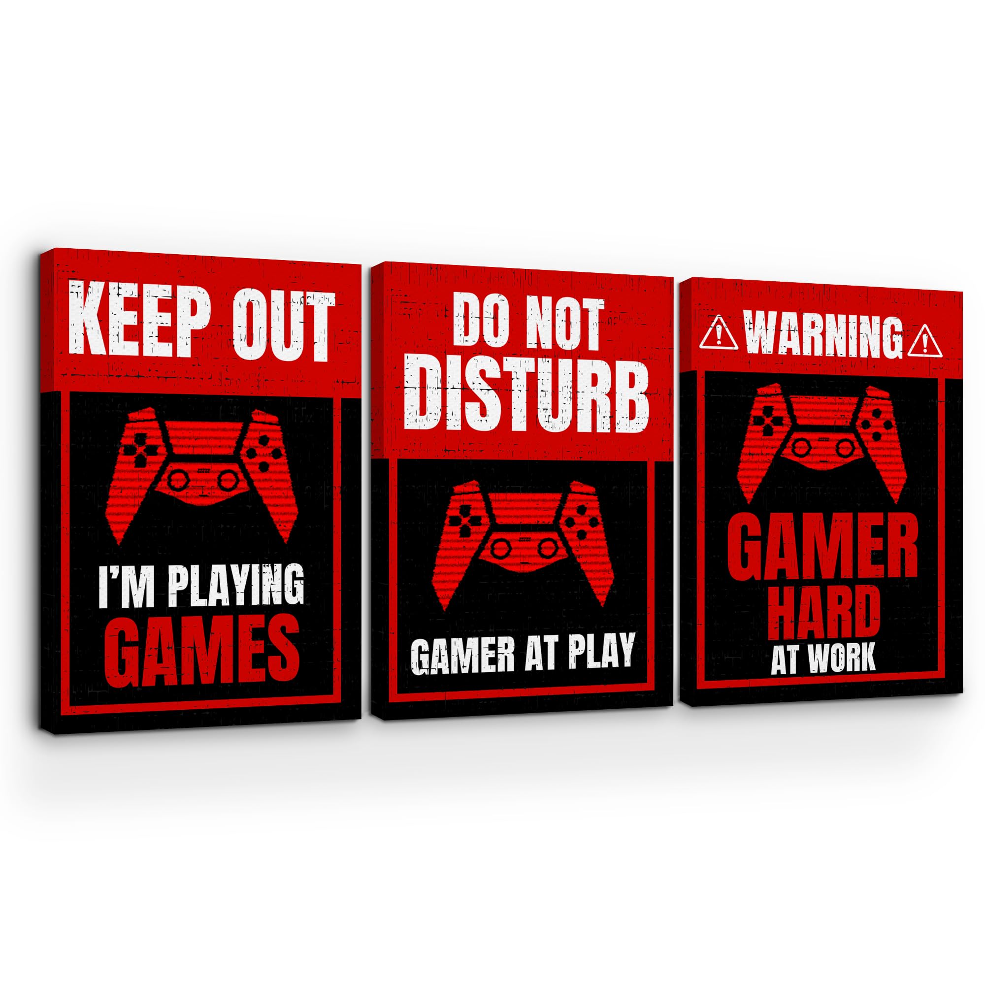 Do Not Disturb Gamer At Play Canvas Wall Art by DreamController Set of ...