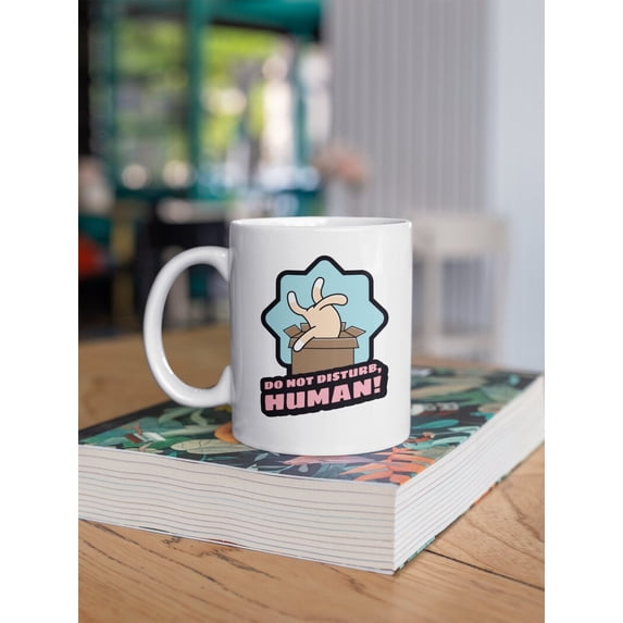 Do Not Disturb Human Funny C1Artoon C1At Mug 11oz 330ml Cute Kitten Gif ...