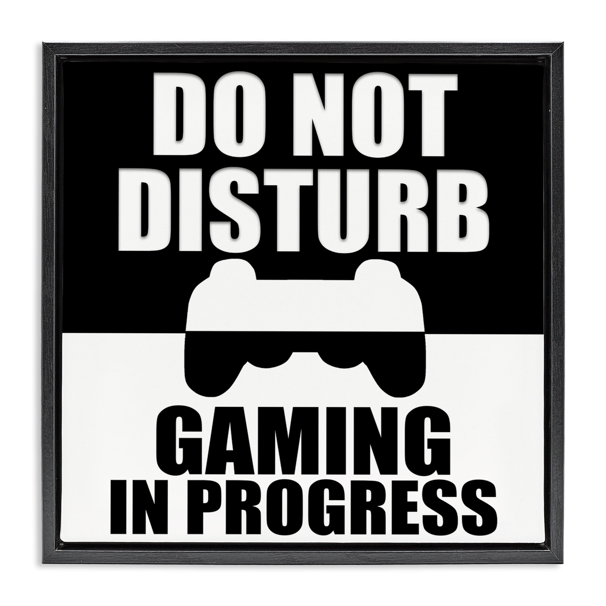 Do Not Disturb Minimal Gamer Black Framed Floater Canvas Wall Art ...