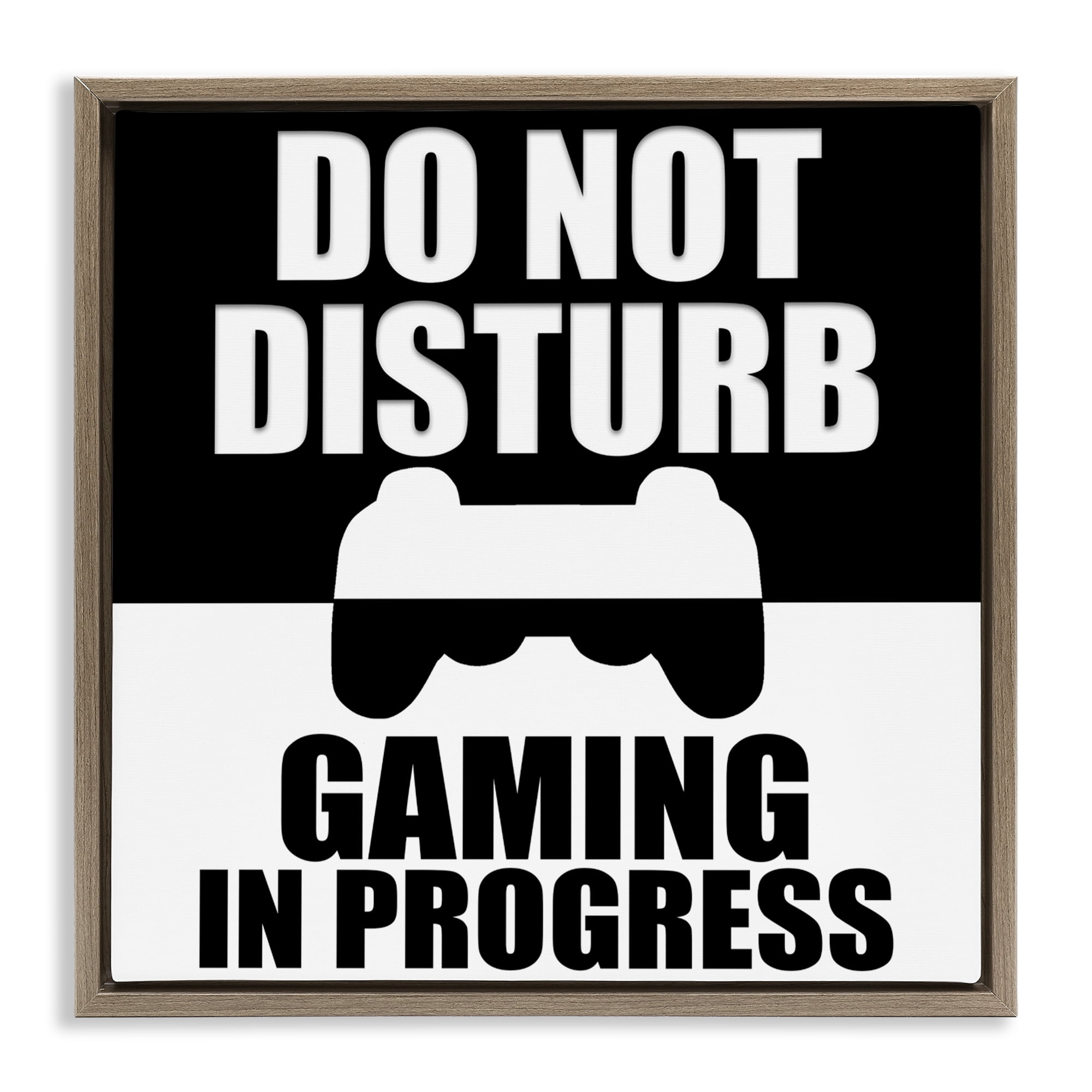 Do Not Disturb Minimal Gamer Brown Framed Floater Canvas Wall Art ...