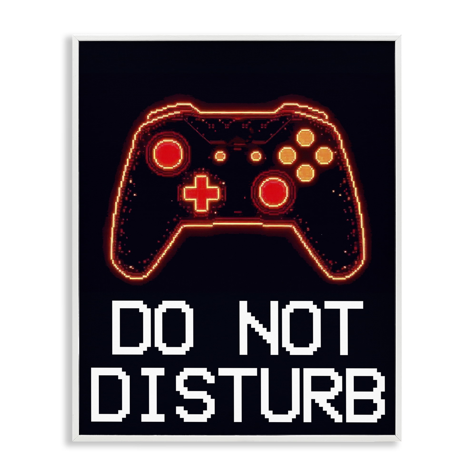 Do Not Disturb Neon Control White Framed Giclee Art, design by Kim ...