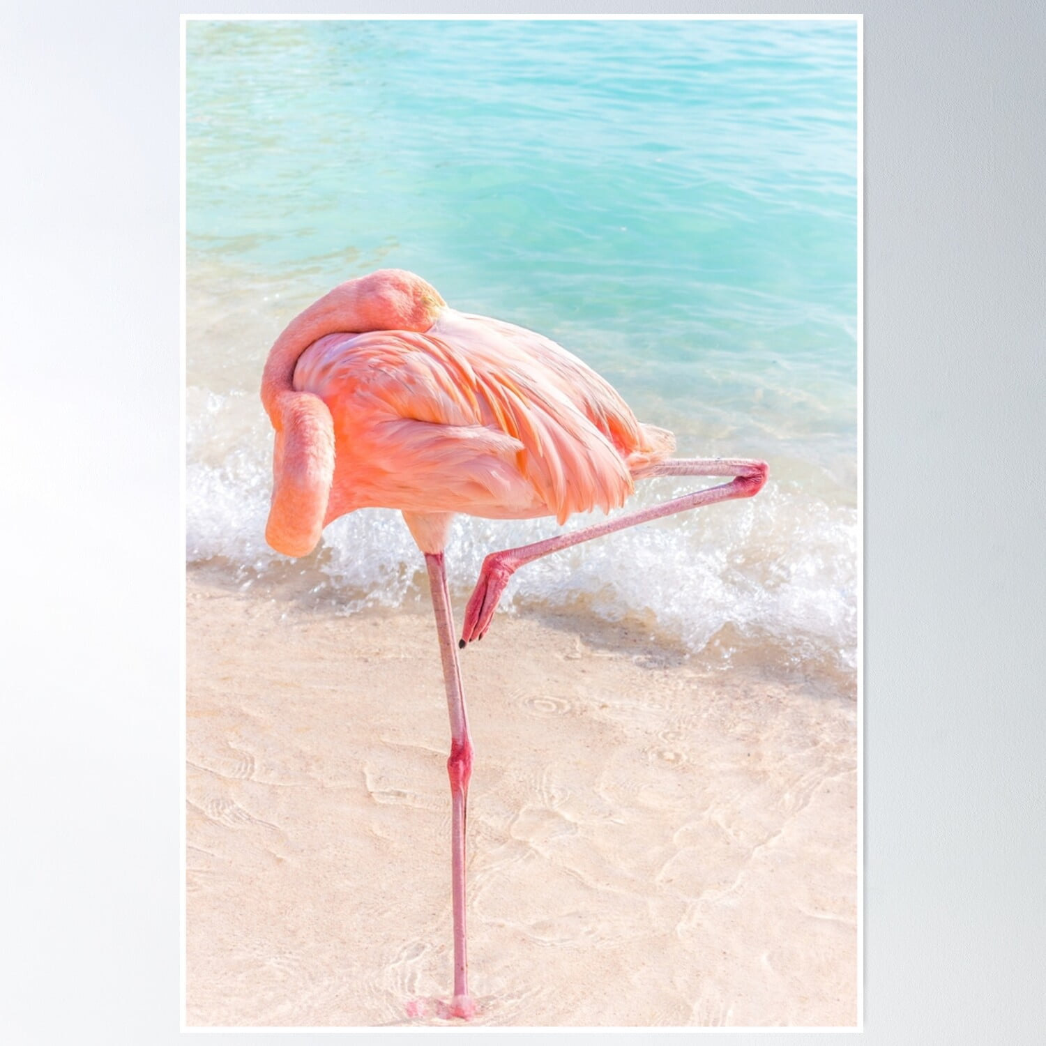Do Not Disturb, Pink Flamingo, Blue Ocean Poster Wall Art, Modern Wall ...
