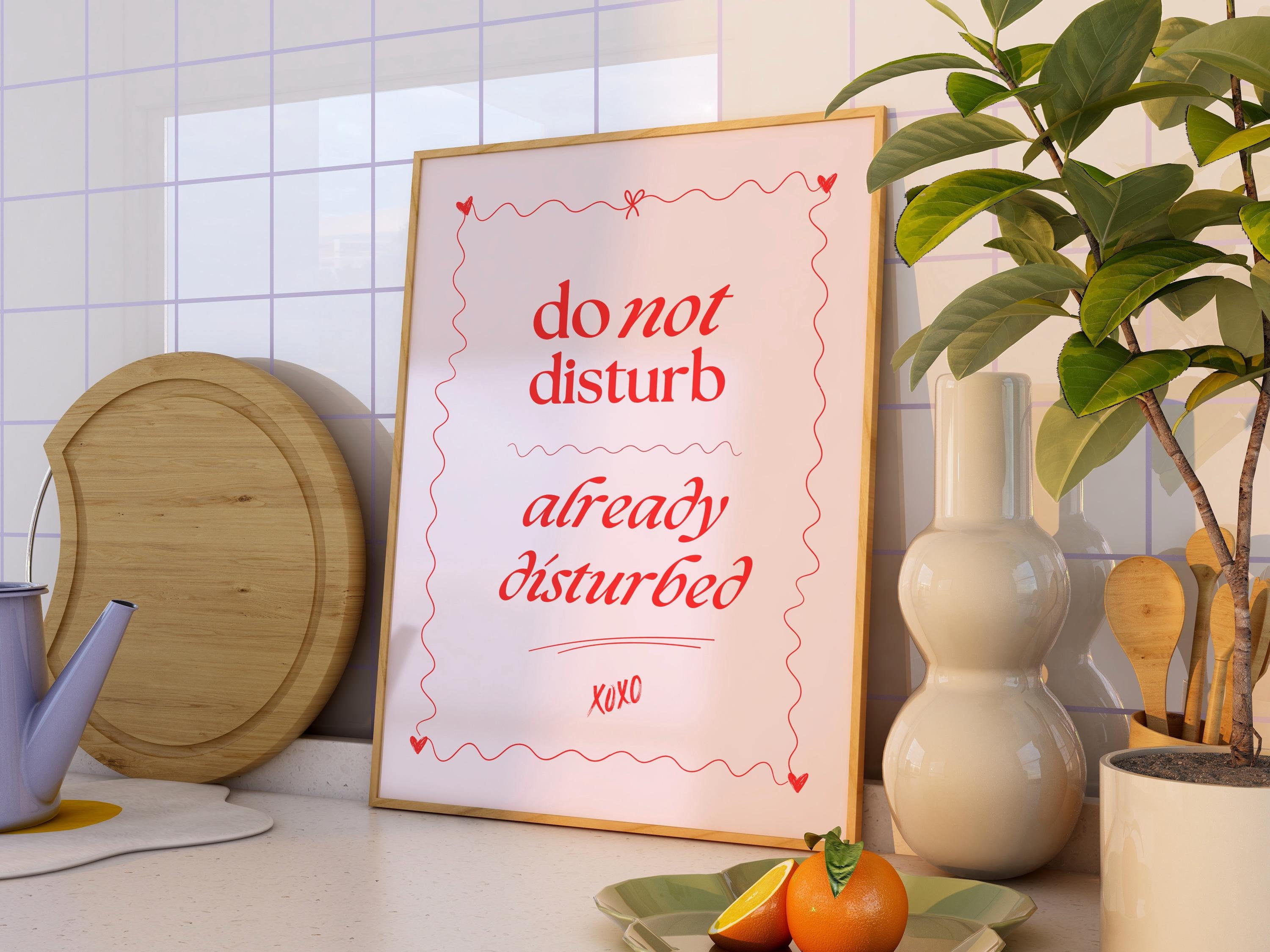 Do Not Disturb Print • Cute Trendy Coquette Dorm Room Poster - Walmart.com