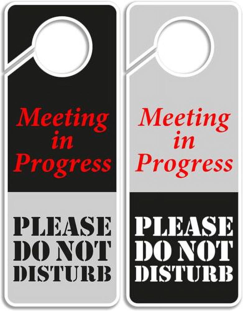 Do Not Disturb Sign -Meeting in Progress, Door Hanger 2 Pack, Double ...