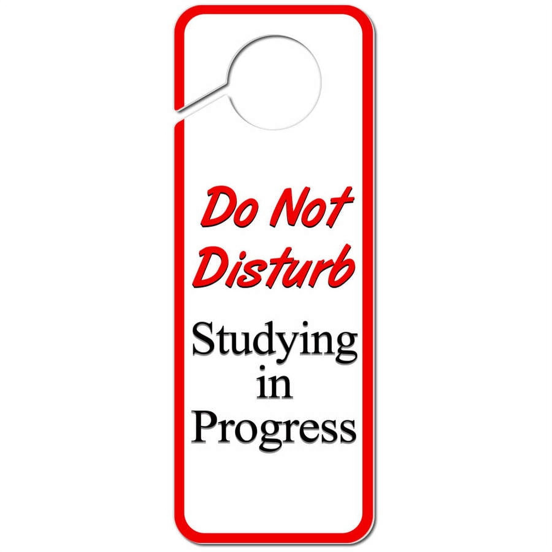 Do Not Disturb Studying in Progress Plastic Door Knob Hanger Sign ...