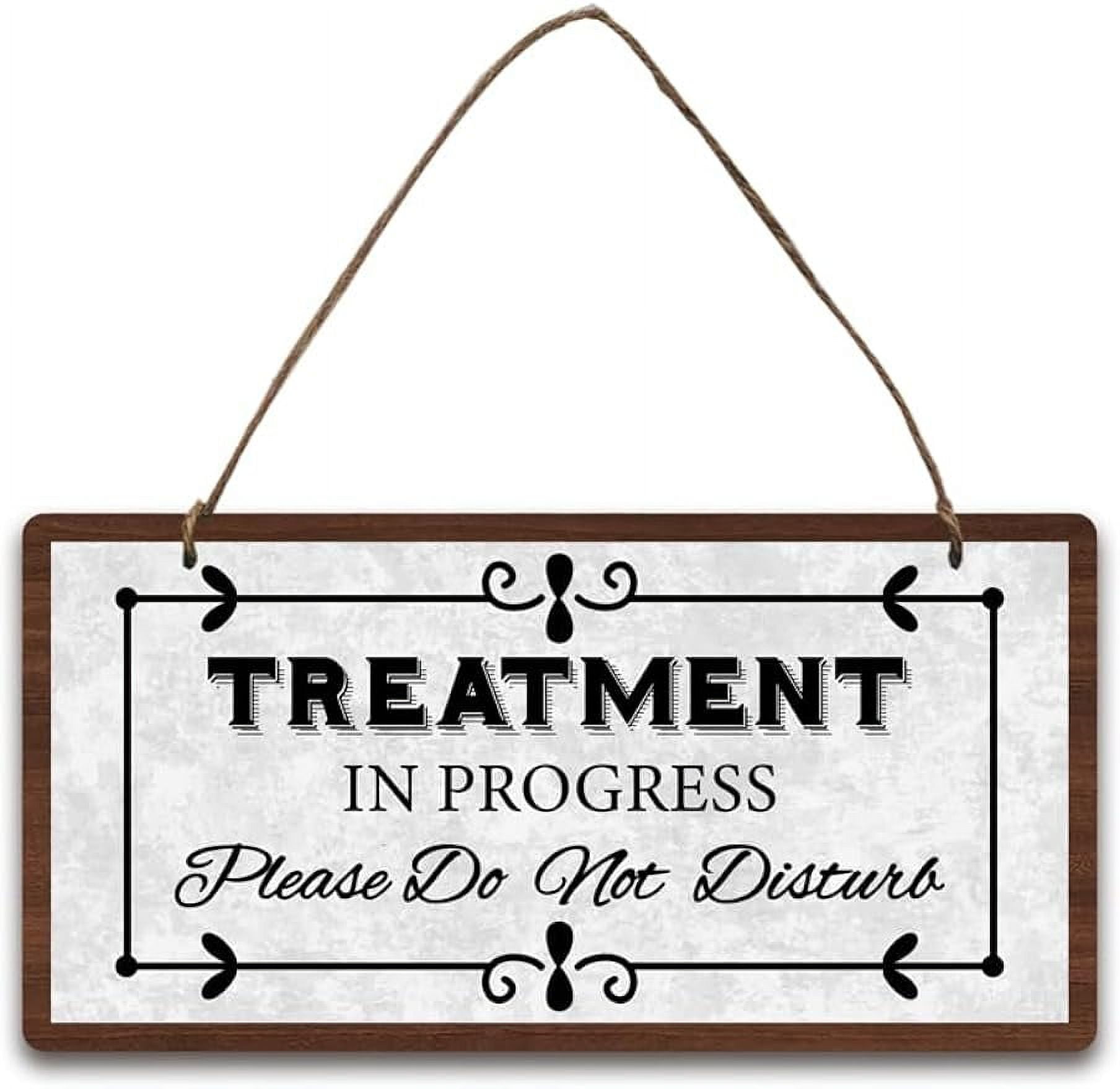Do Not Disturb Wooden Hanging Sign Rectangle Treatment in Progress Wood ...