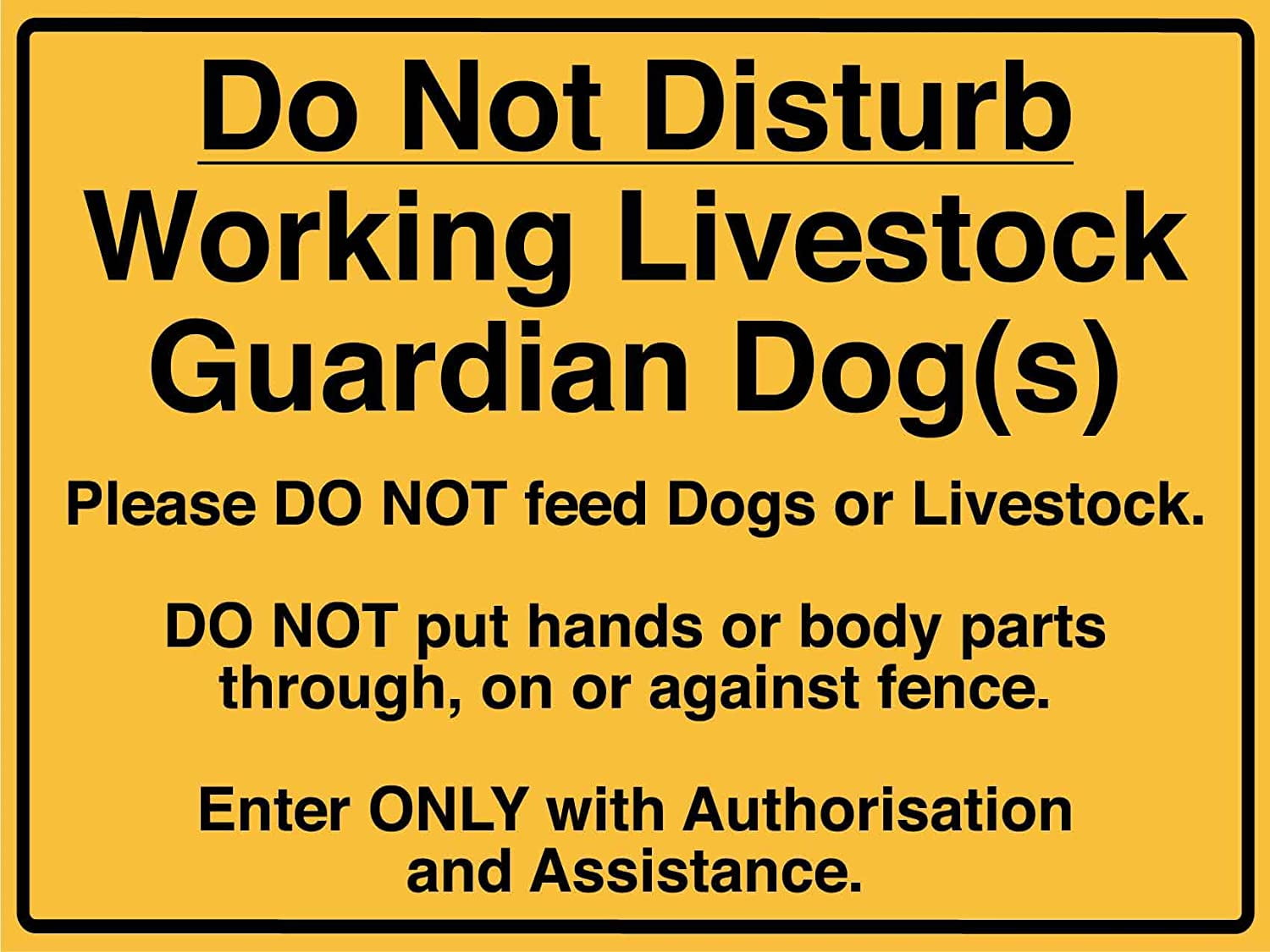 Do Not Disturb Working Livestock Guardian Dog Sign Metal Tin Sign12x16 ...