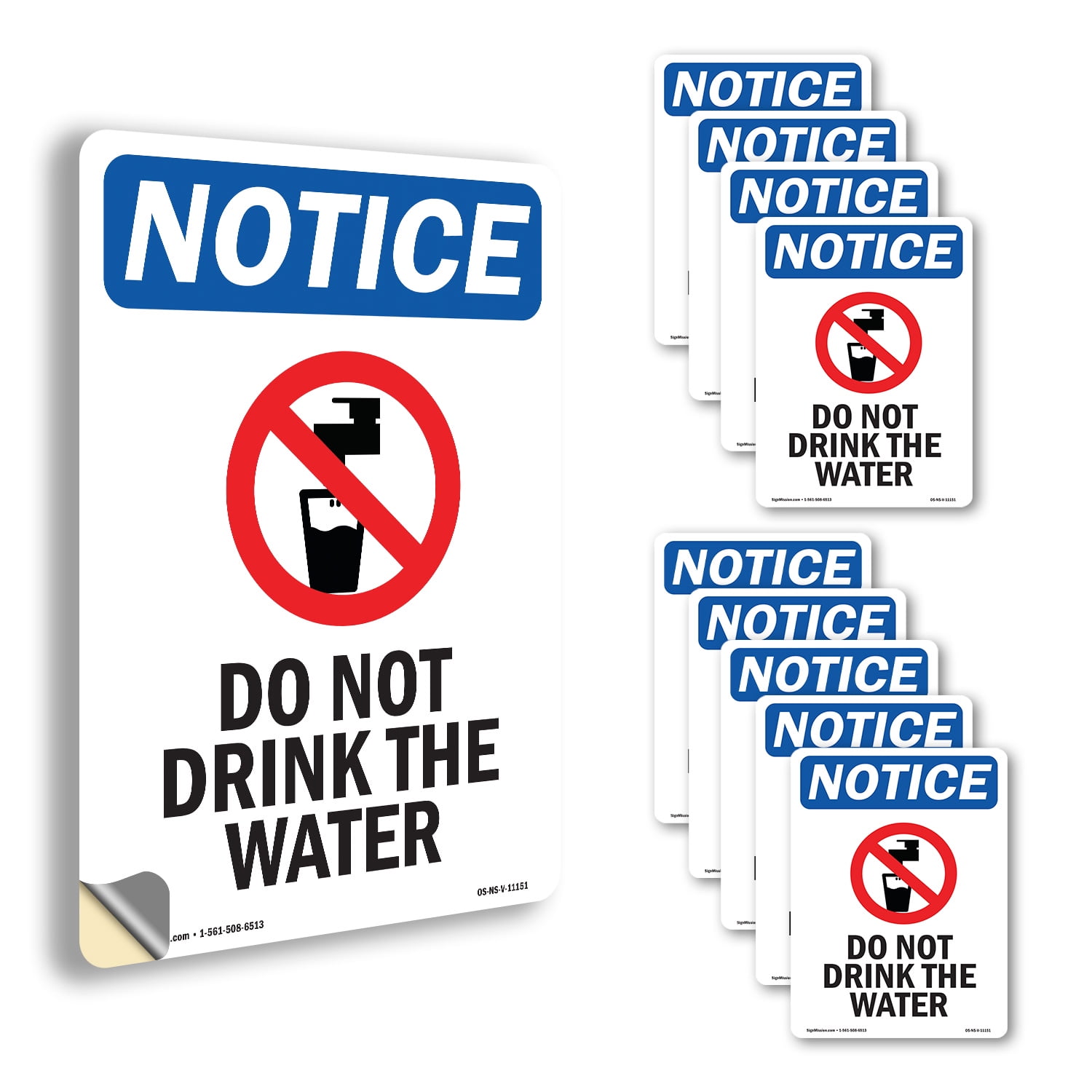 Do Not Drink The Water With Symbol OSHA Notice Vinyl Decal Label 5 Inch ...
