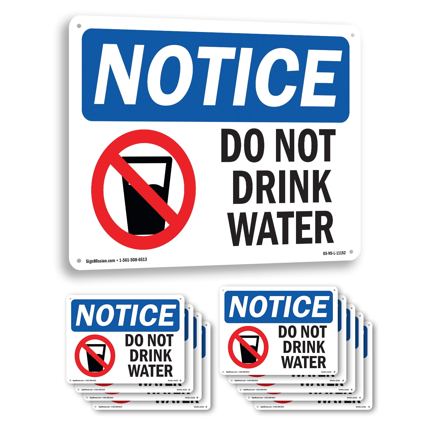 Do Not Drink Water OSHA Notice Rigid Plastic Sign 24 Inch x 18 Inch ...