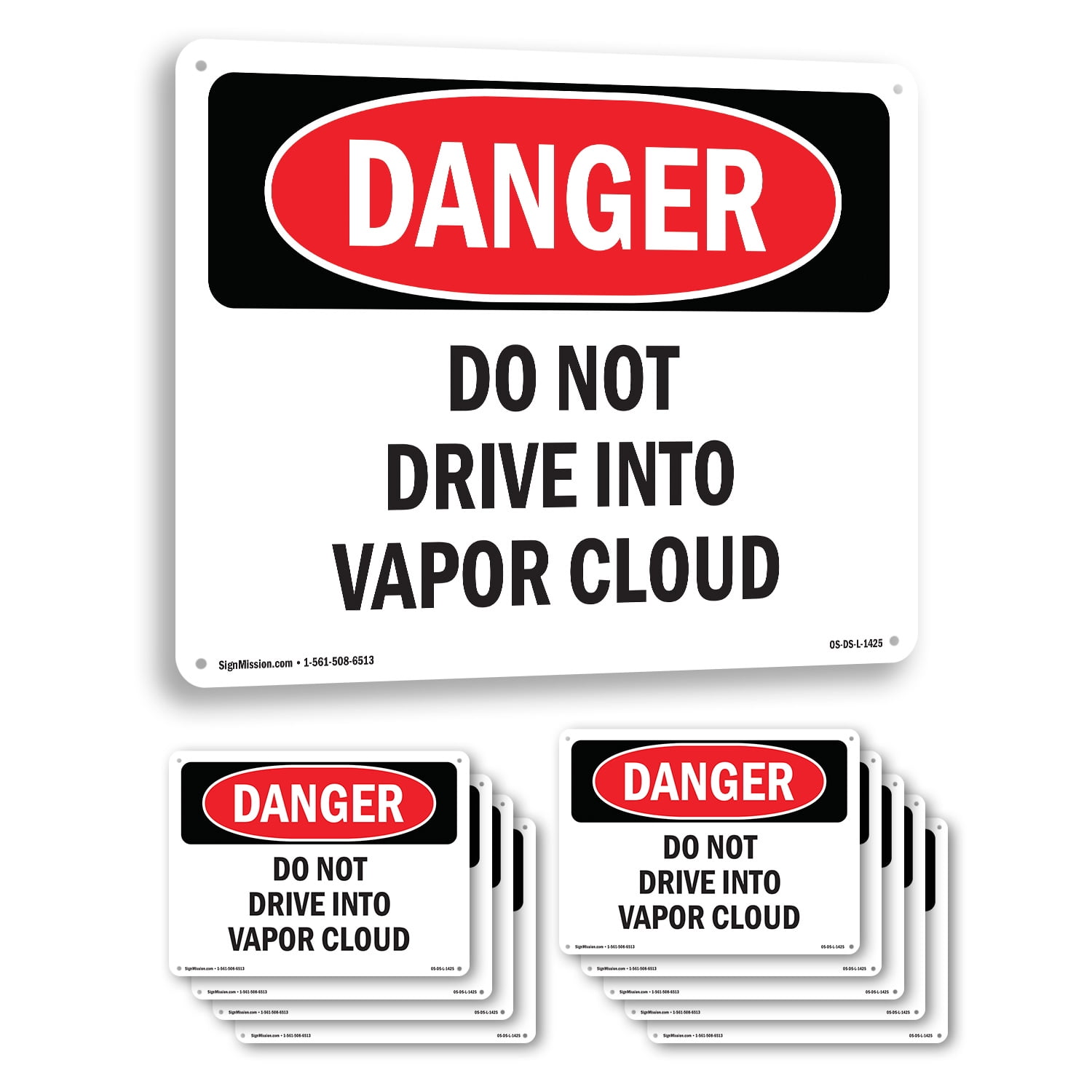 Do Not Drive Into Vapor Cloud OSHA Danger Aluminum Sign 10 Inch x 7 ...