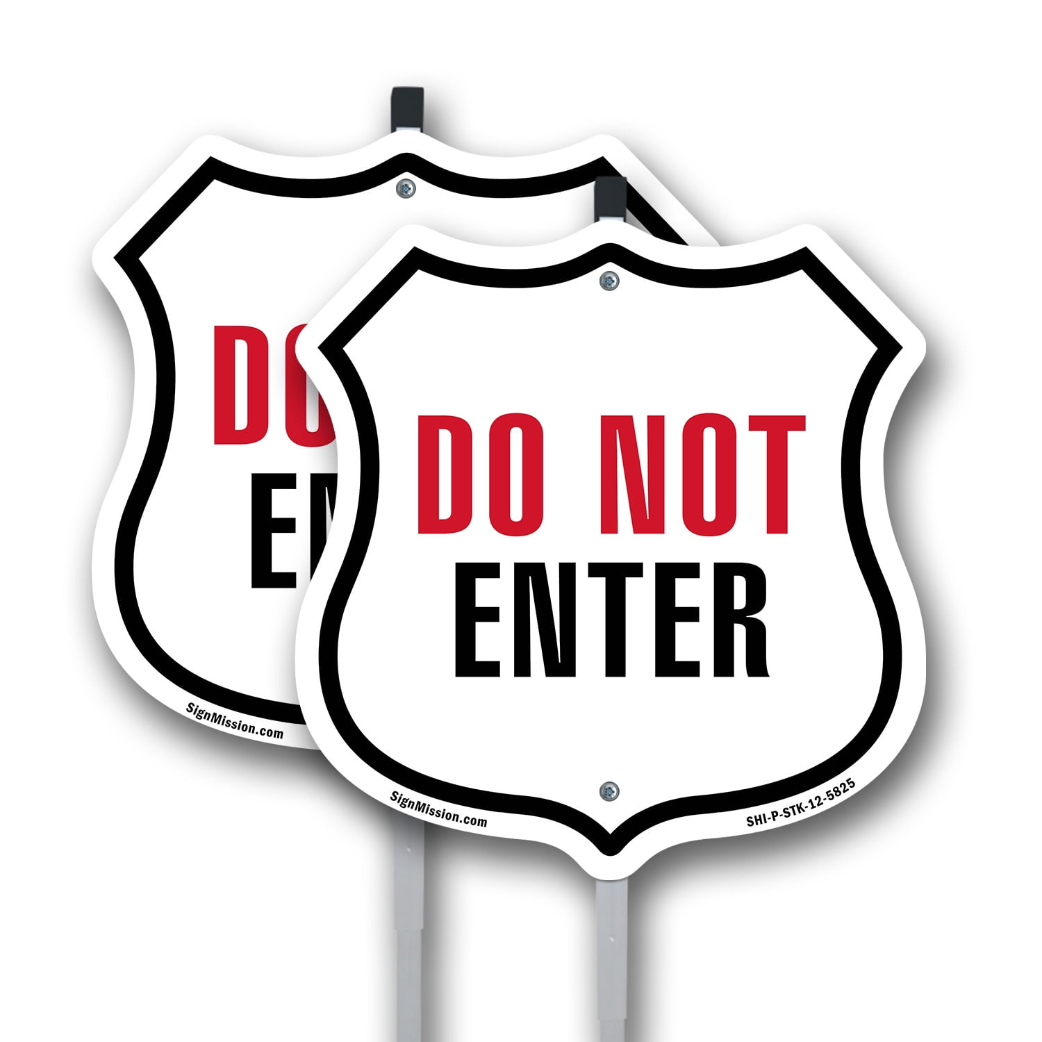 Do Not Enter (2 Pack) 12 inch X 12 inch Shield Shaped Commercial Grade ...