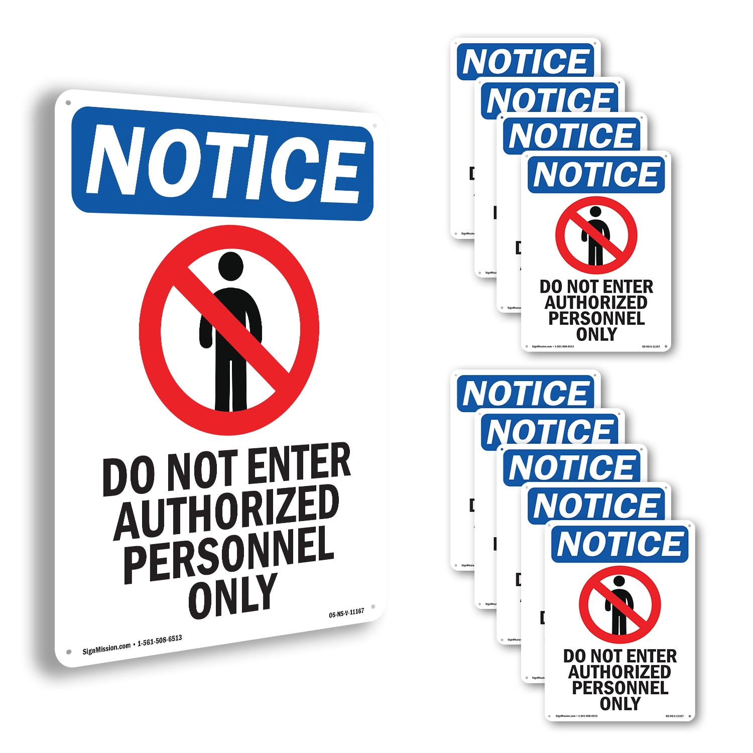 Do Not Enter Authorized OSHA Notice Aluminum Sign 14 Inch x 10 Inch ...