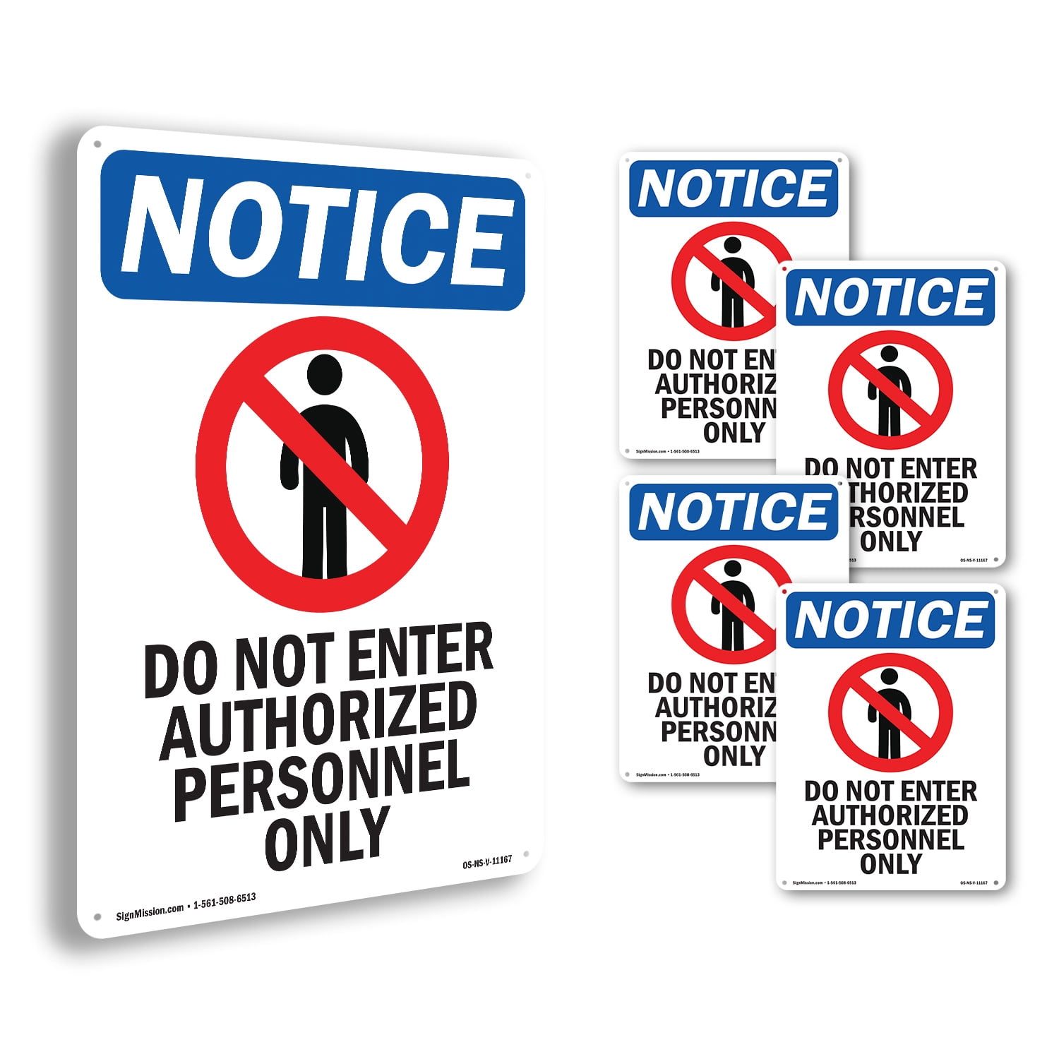 Do Not Enter Authorized OSHA Notice Rigid Plastic Sign 10 Inch x 7 Inch ...