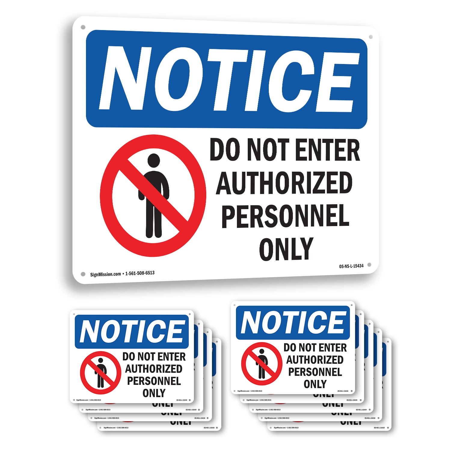 Do Not Enter Authorized Personnel Only OSHA Notice Rigid Plastic Sign ...
