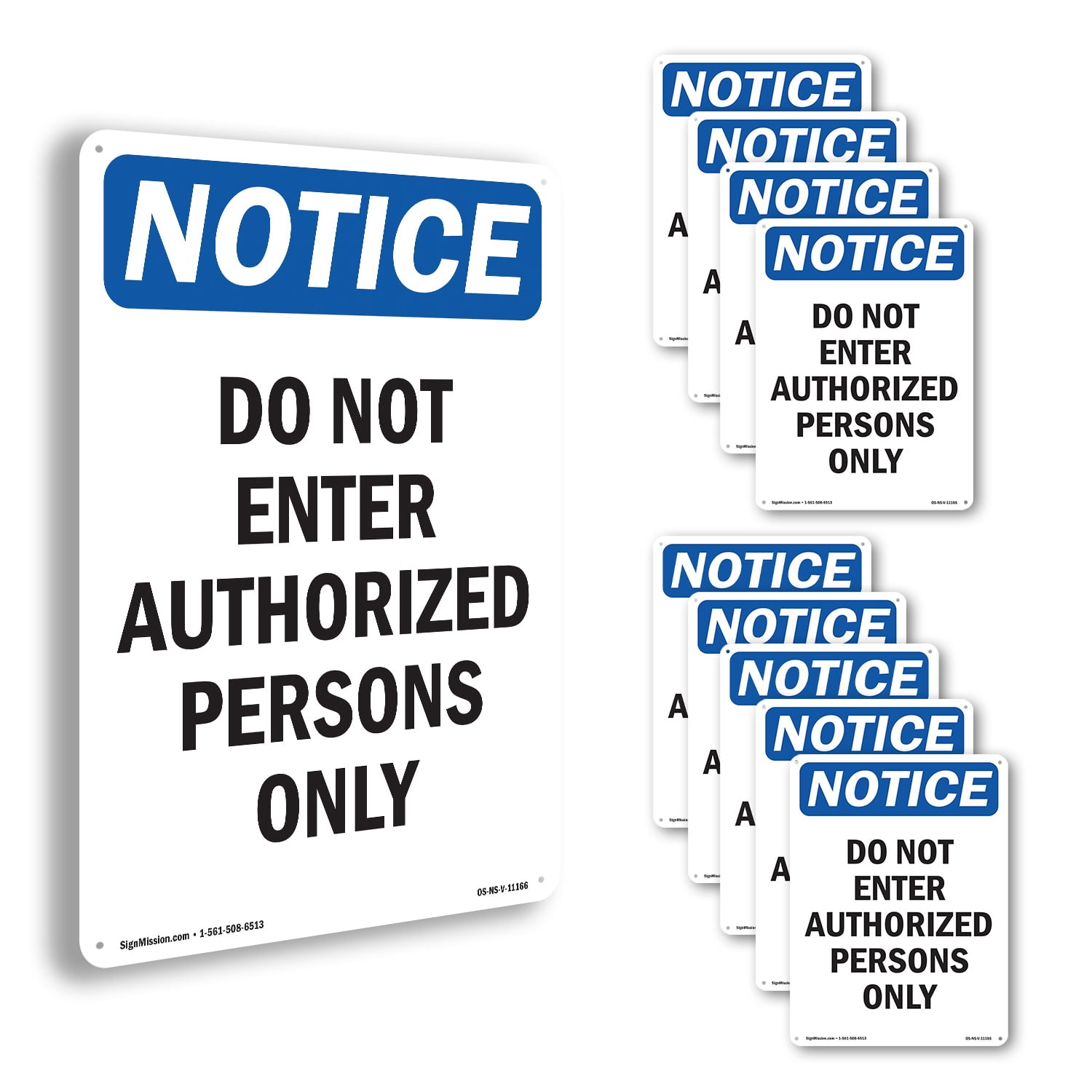 Do Not Enter Authorized Persons Only OSHA Notice Aluminum Sign 24 Inch ...