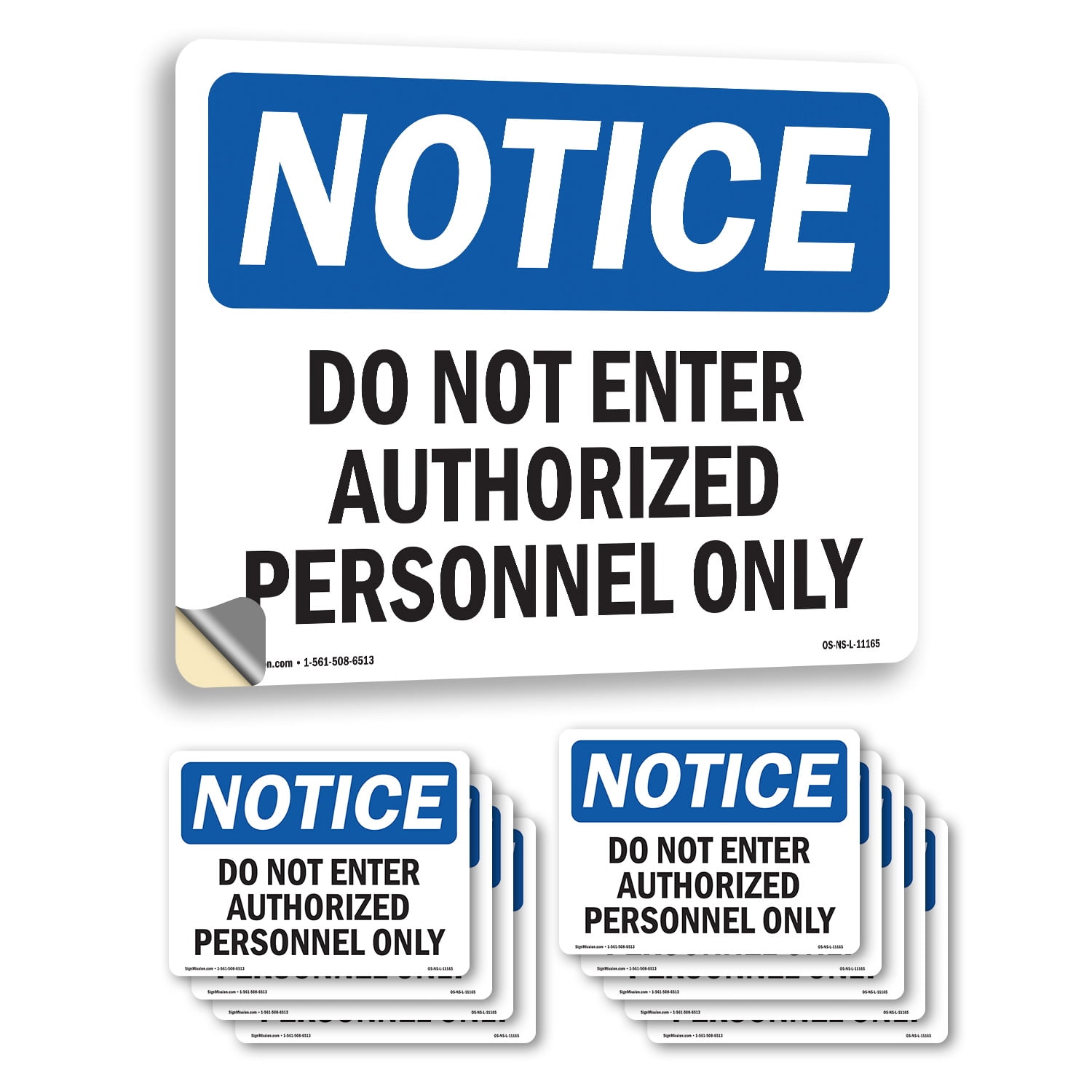 Do Not Enter Authorized Persons Only OSHA Notice Vinyl Decal Label 7 ...