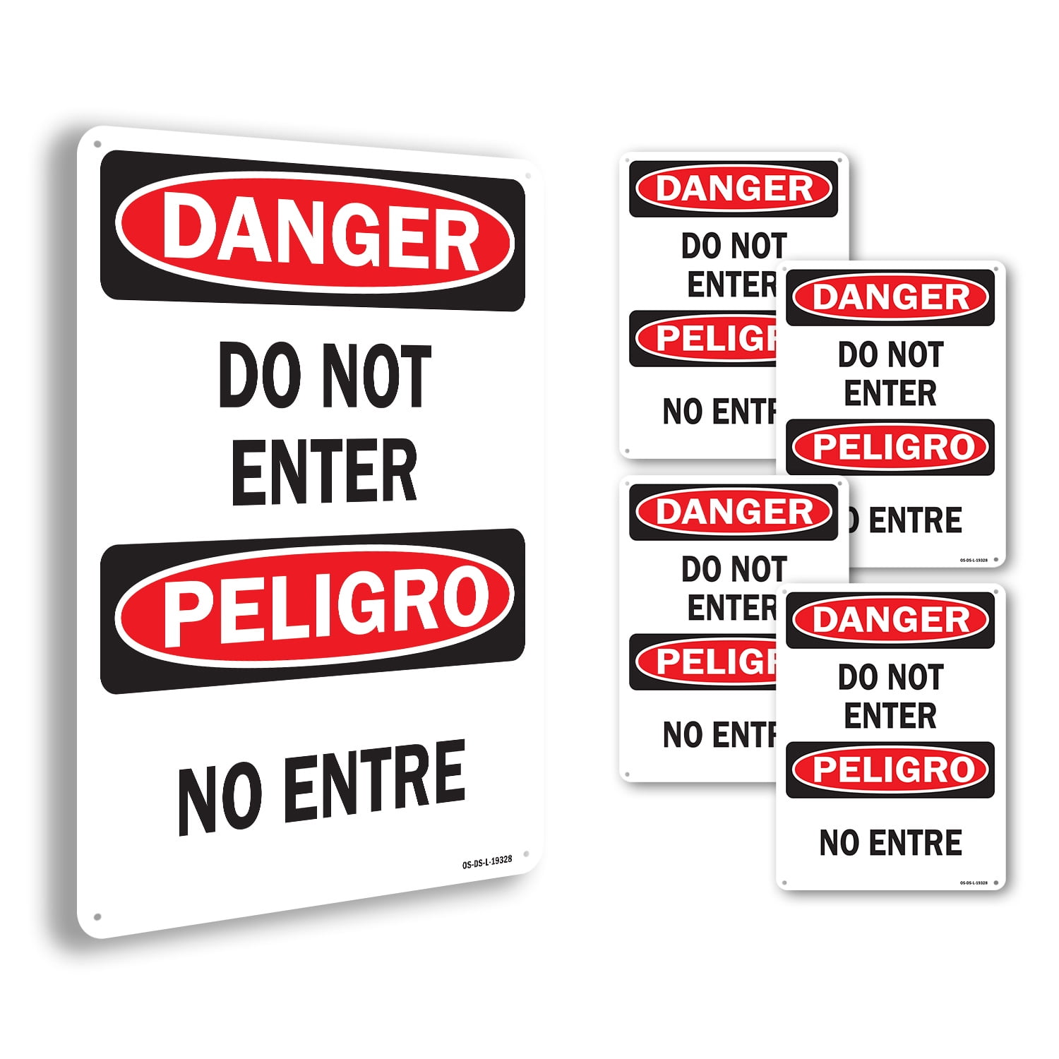 Do Not Enter Bilingual OSHA Danger Aluminum Sign 10 Inch x 7 Inch - 5 ...