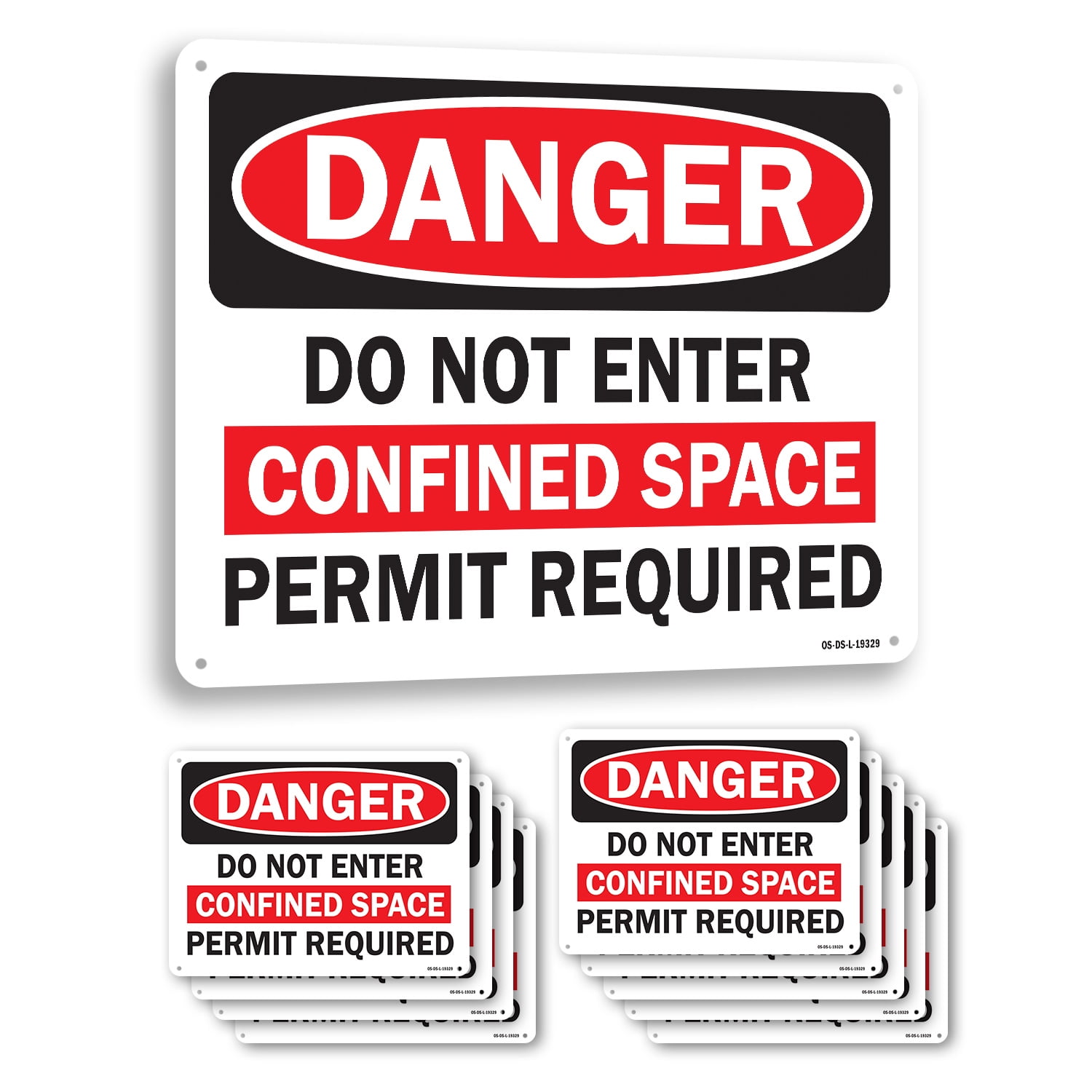 Do Not Enter Confined Space Permit Required OSHA Danger Aluminum Sign ...