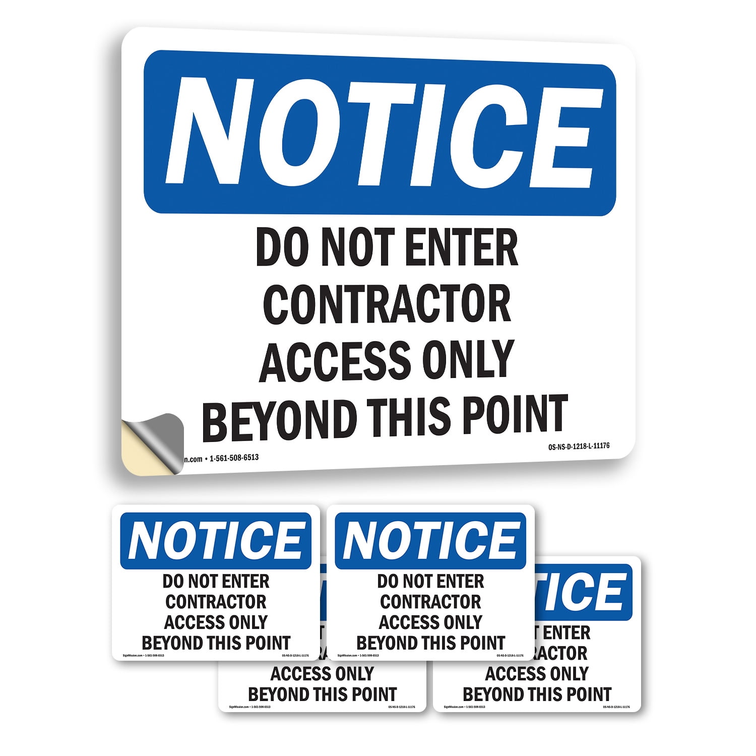 Do Not Enter Contractor Access Only Beyond OSHA Notice Vinyl Decal ...