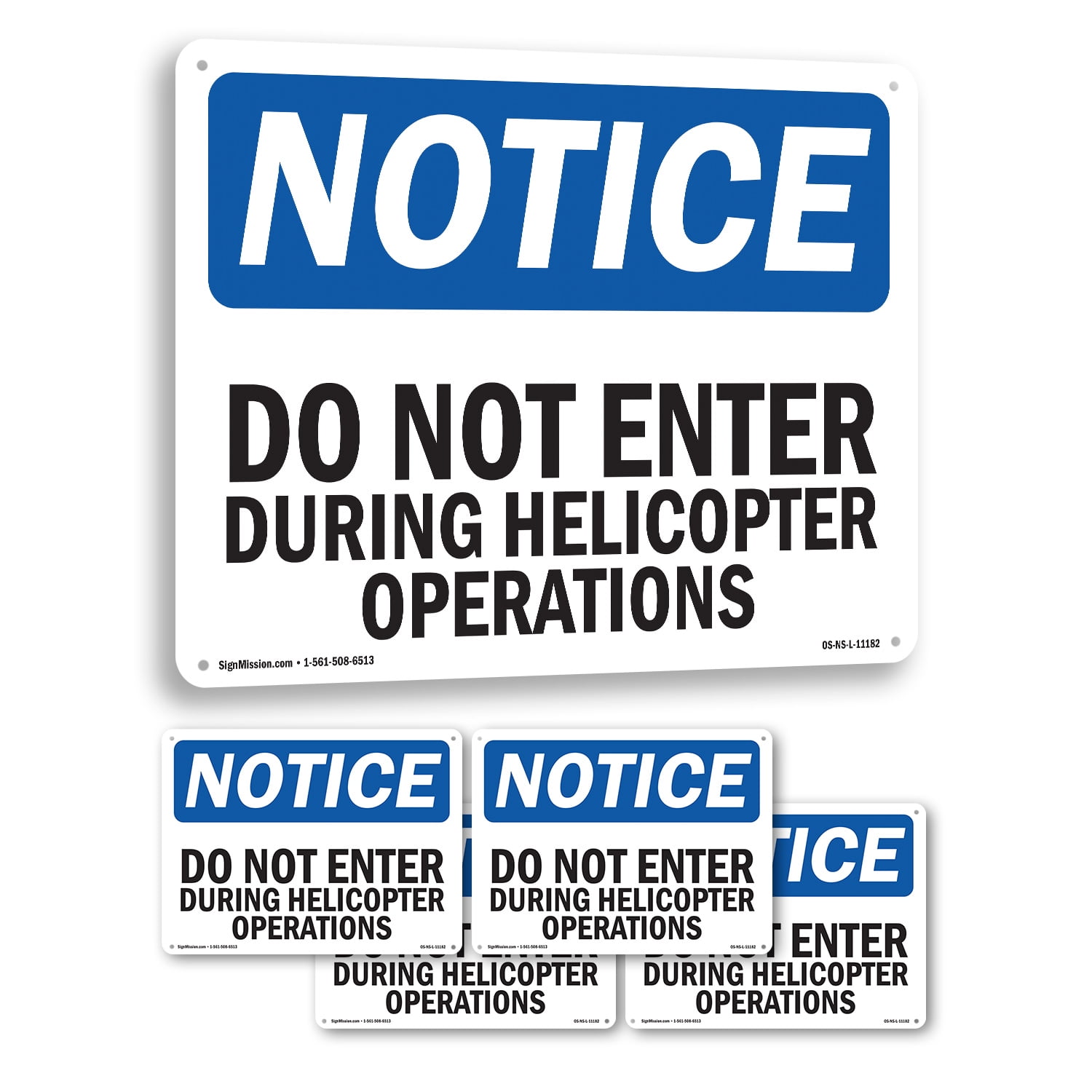 Do Not Enter During Helicopter Operations OSHA Notice Aluminum Sign 10 ...