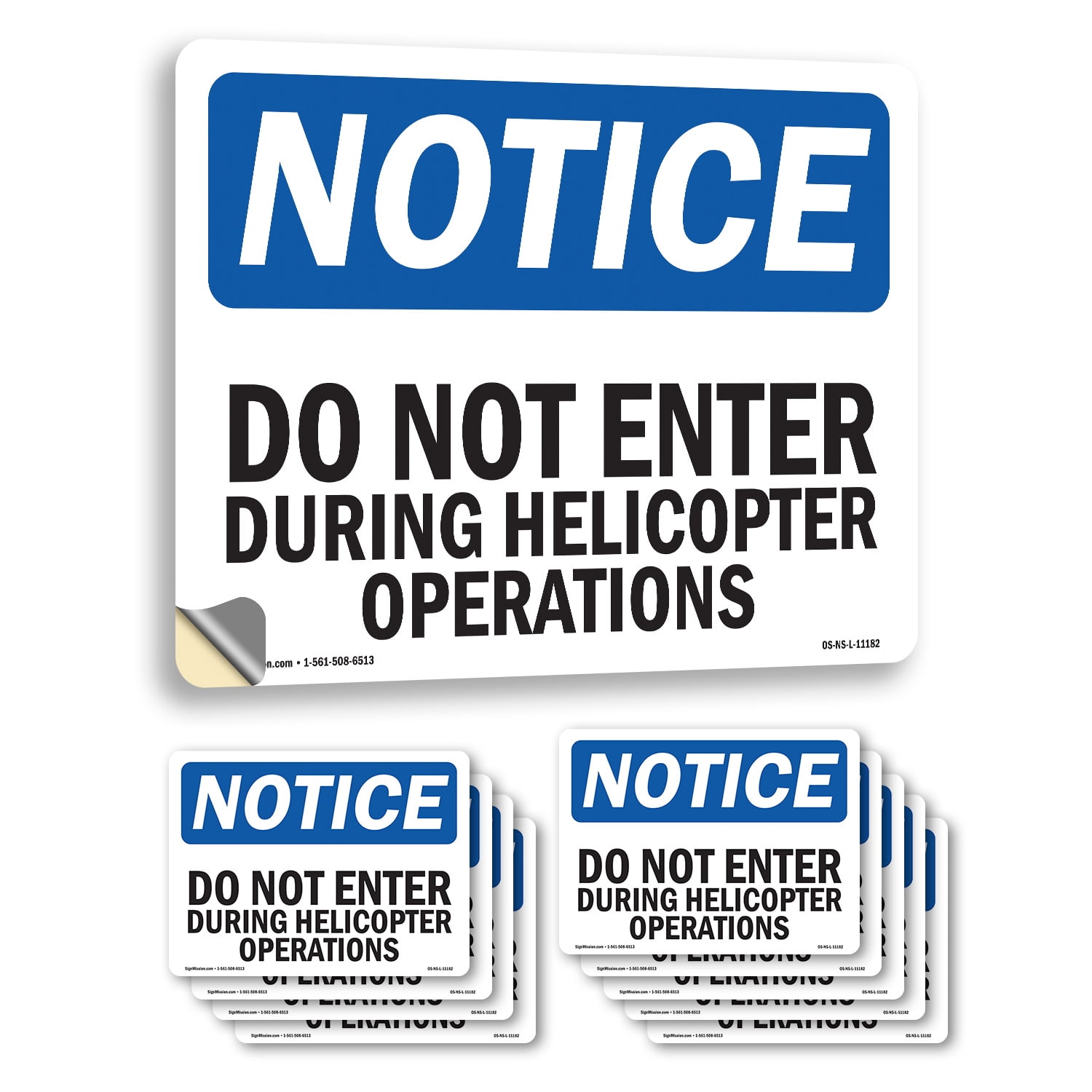 Do Not Enter During Helicopter Operations OSHA Notice Vinyl Decal Label ...