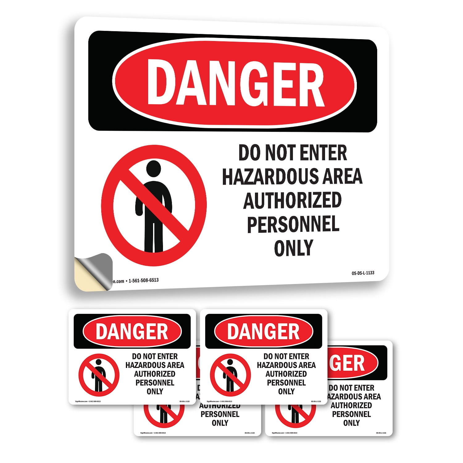 Do Not Enter Hazardous Area OSHA Danger Vinyl Decal Label 10 Inch x 7 ...