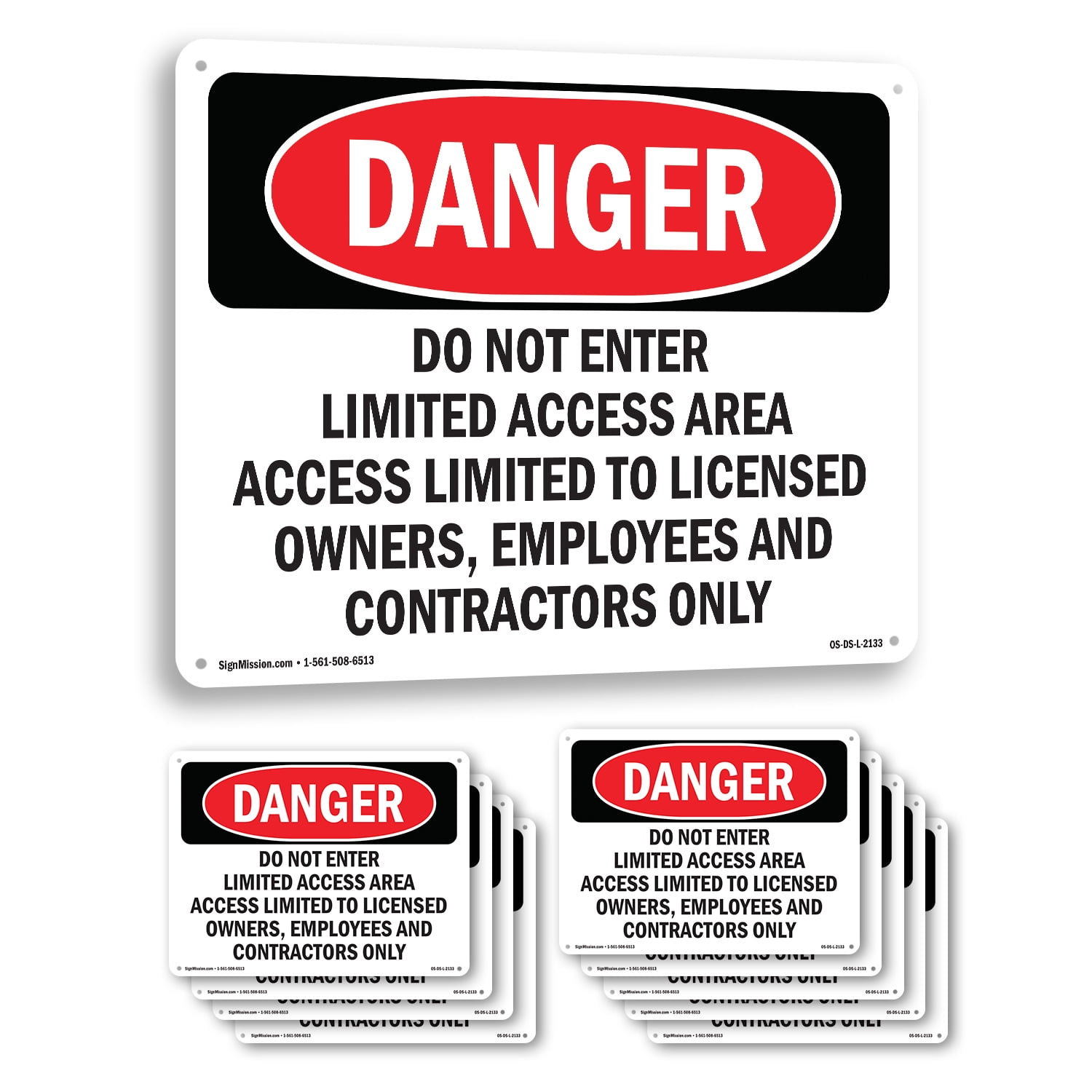 Do Not Enter Limited Access Area Access OSHA Danger Aluminum Sign 10 ...