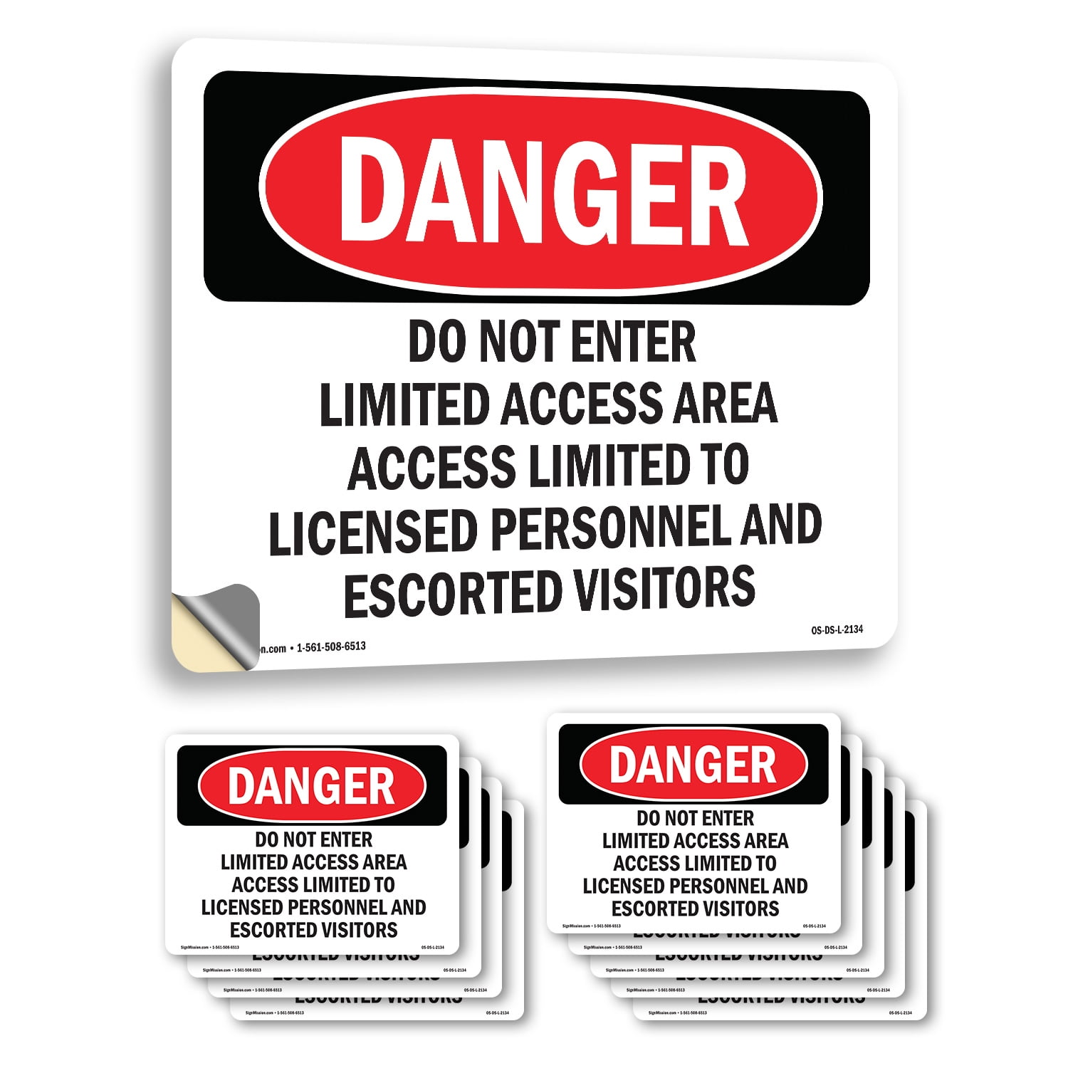 Do Not Enter Limited Access Area Access OSHA Danger Vinyl Decal Label 7 ...