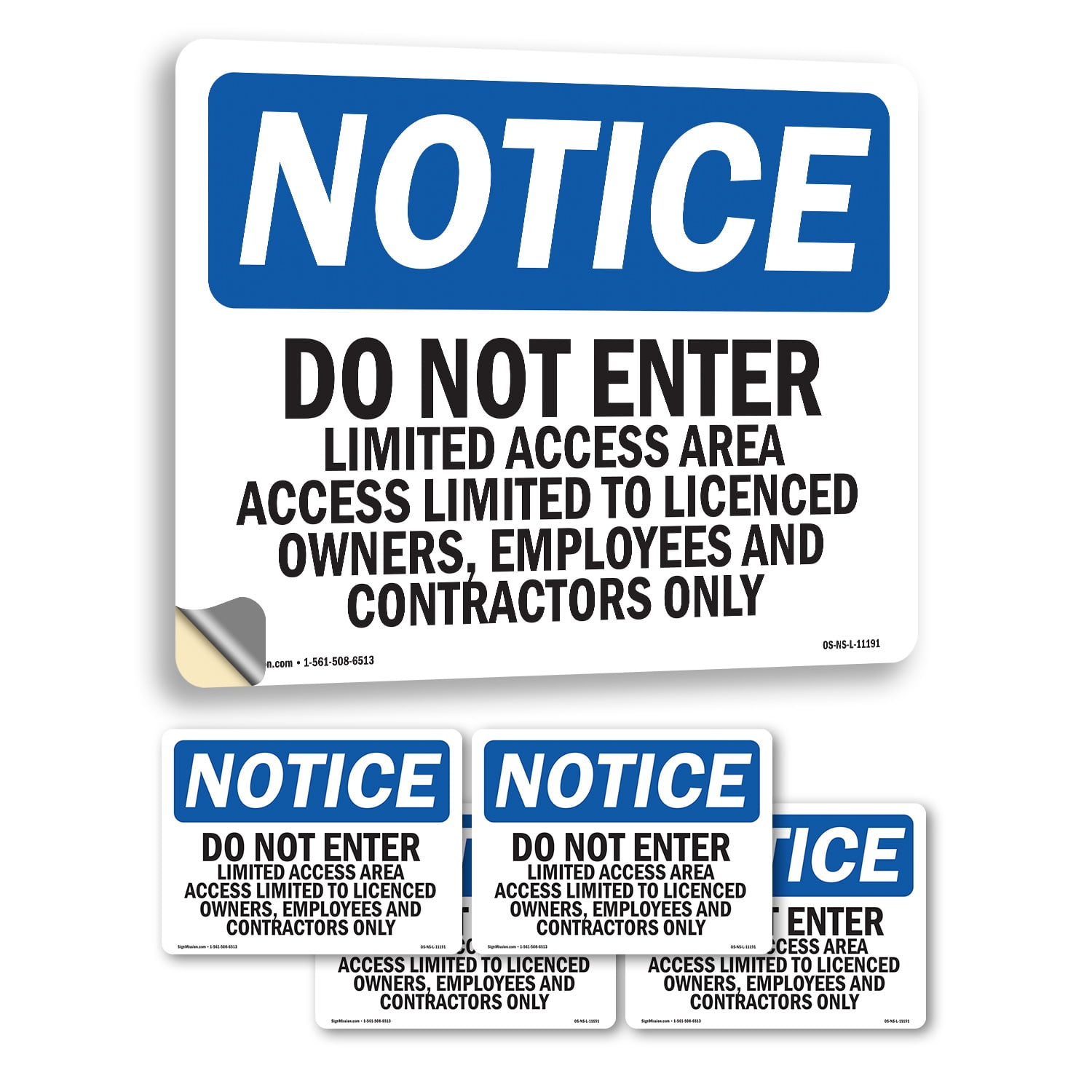 Do Not Enter Limited Access Area Access OSHA Notice Vinyl Decal Label ...