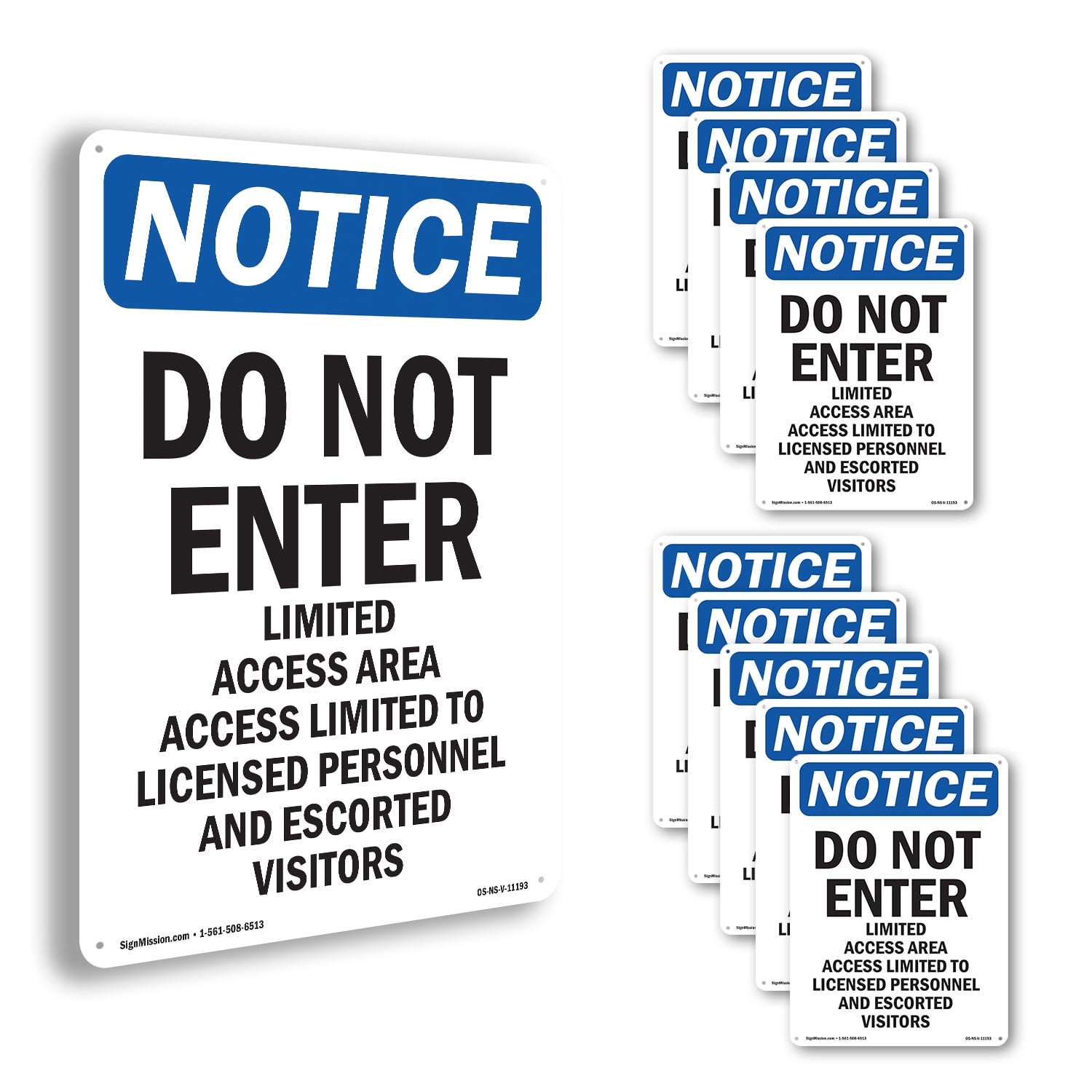 Do Not Enter Limited Access Area OSHA Notice Rigid Plastic Sign 10 Inch ...