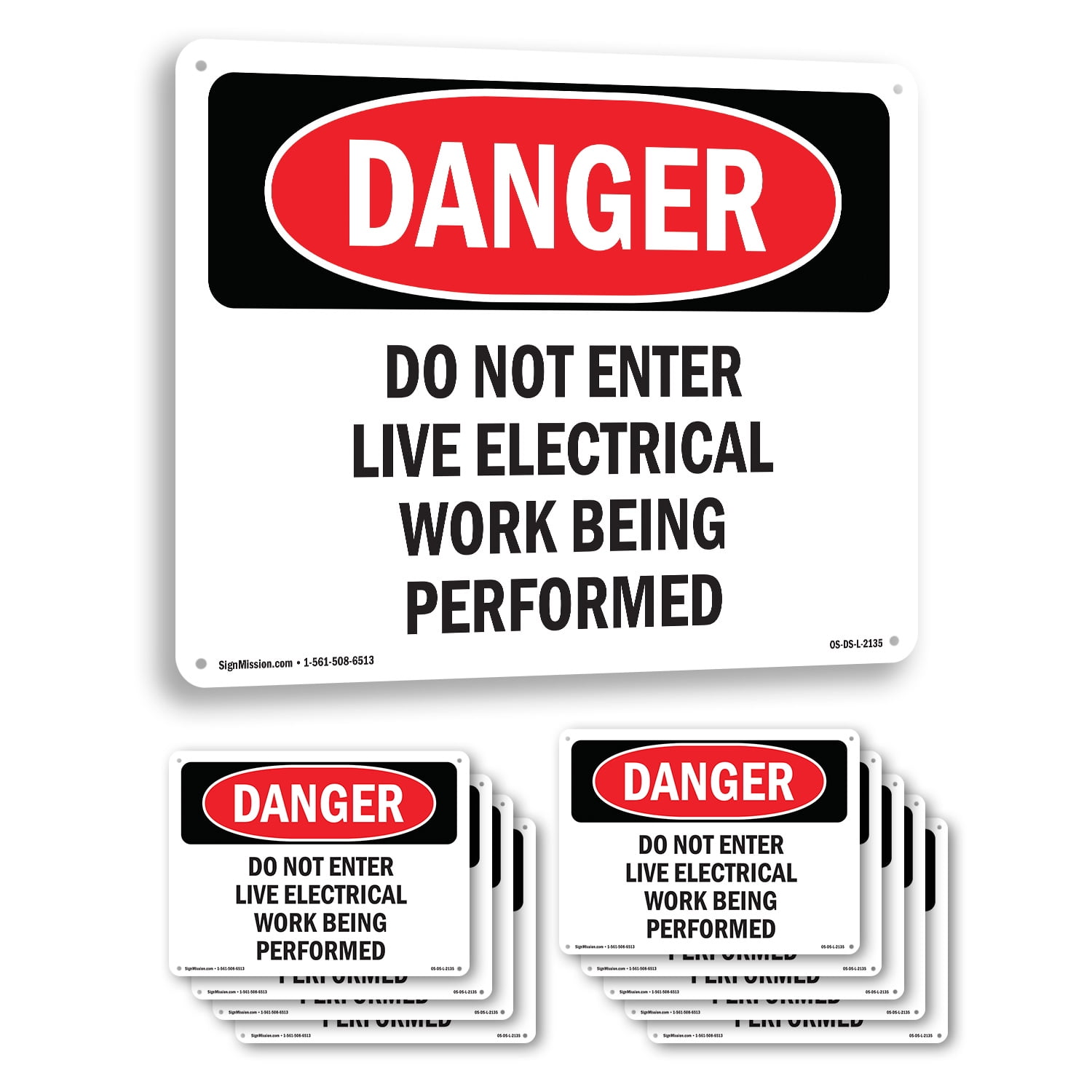 Do Not Enter Live Electrical Work Being Performed OSHA Danger Aluminum ...