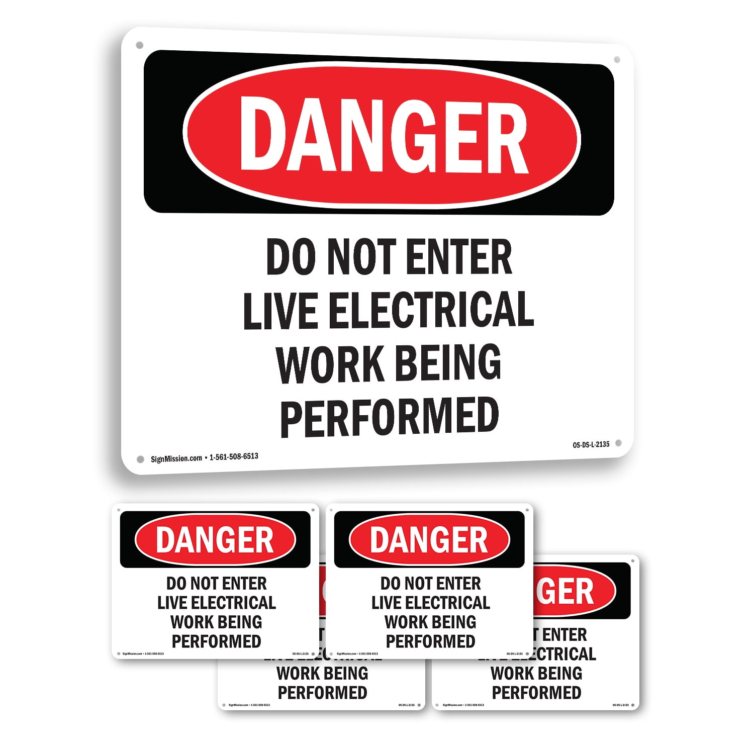 Do Not Enter Live Electrical Work Being Performed OSHA Danger Rigid ...