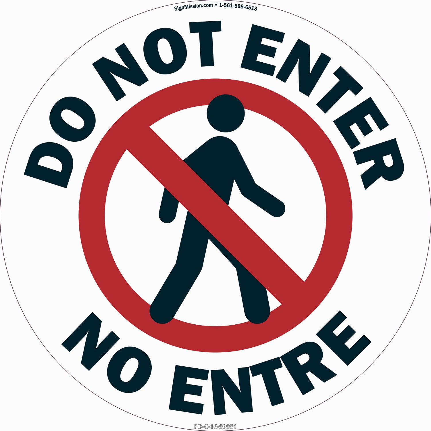 Do Not Enter - No Entre Non-Slip Floor Marker | 12 Pack of 16" Circle ...