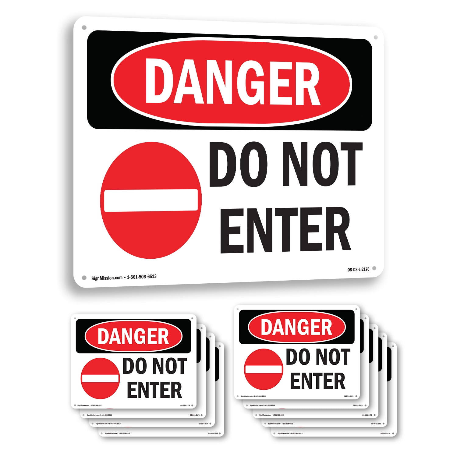 Do Not Enter OSHA Danger Rigid Plastic Sign 10 Inch x 7 Inch - 10 Pack ...