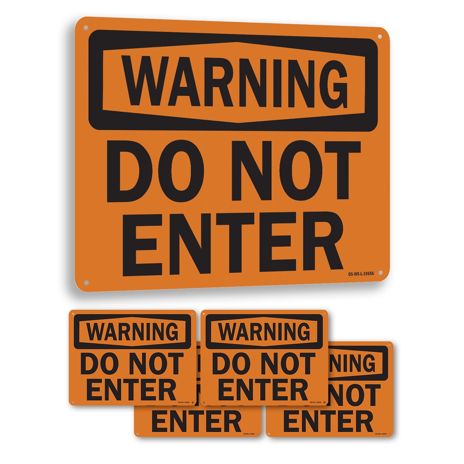 Do Not Enter OSHA Warning Rigid Plastic Sign 18 Inch x 12 Inch - 5 Pack ...