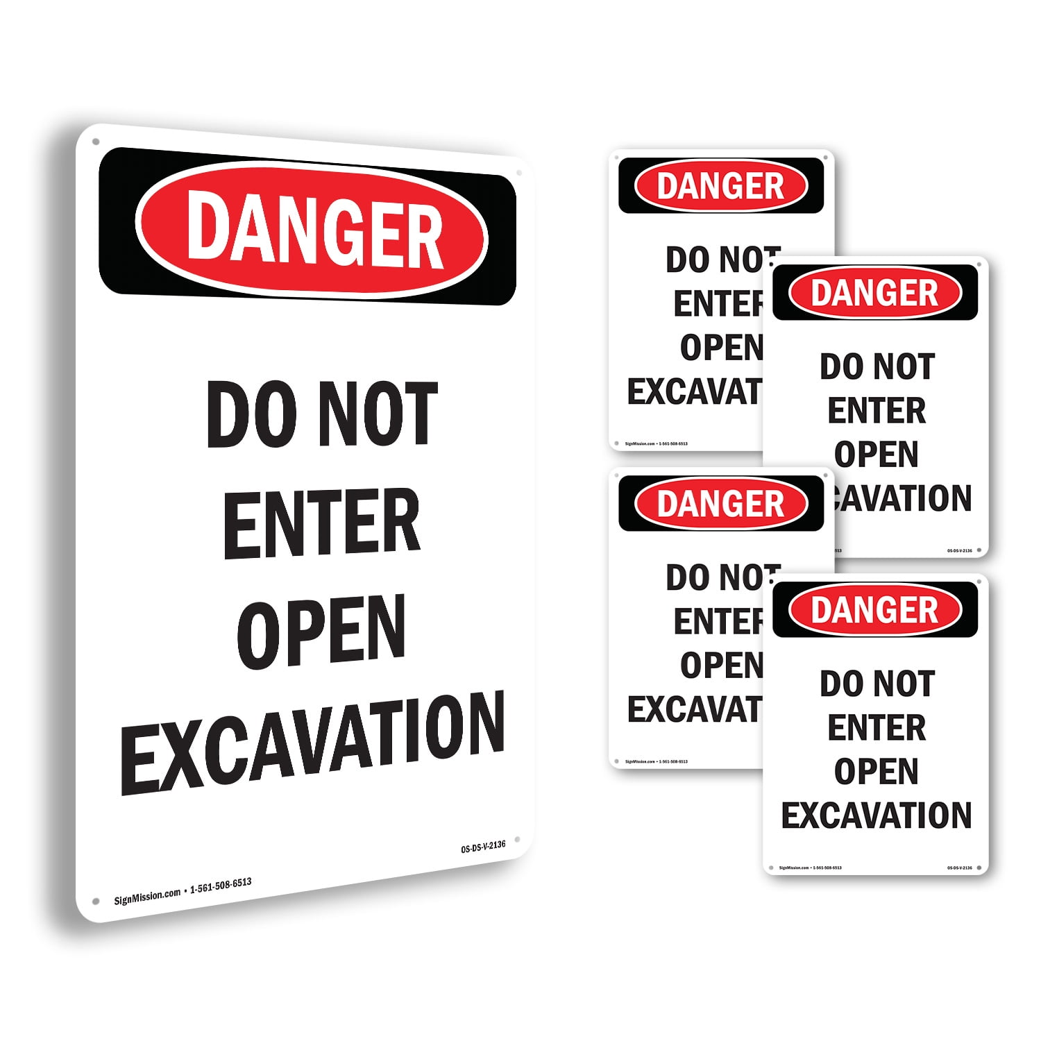 Do Not Enter Open Excavation OSHA Danger Aluminum Sign 10 Inch x 7 Inch ...