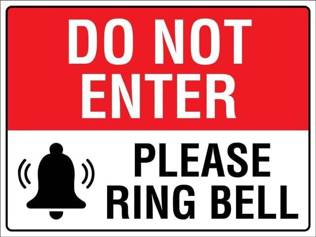Do Not Enter Please Ring Bell Sign, 12 X 8 Inches Rust Free Aluminum ...