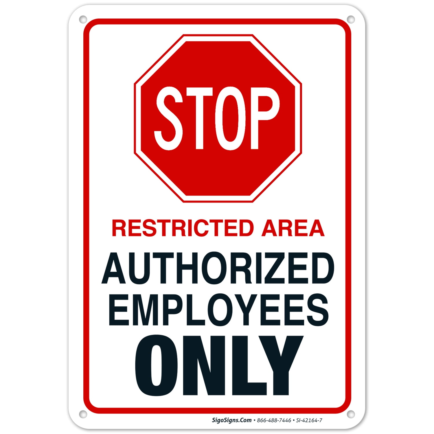Do Not Enter Sign, Authorized Employees Only Sign, - Walmart.com