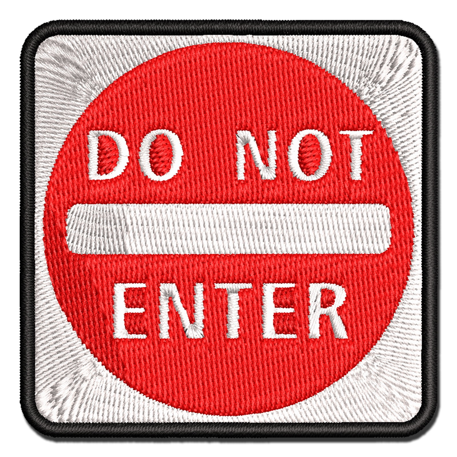 Do Not Enter Sign Red Circle Applique Multi-Color Embroidered Iron-On ...