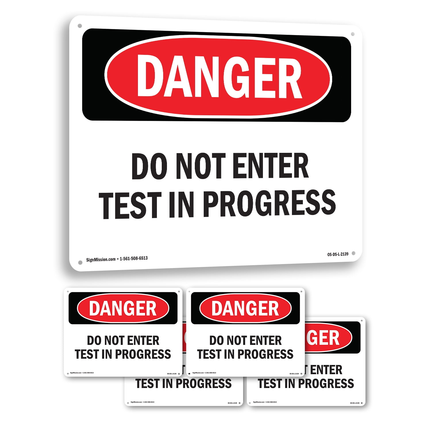 Do Not Enter Test In Progress OSHA Danger Rigid Plastic Sign 10 Inch x ...