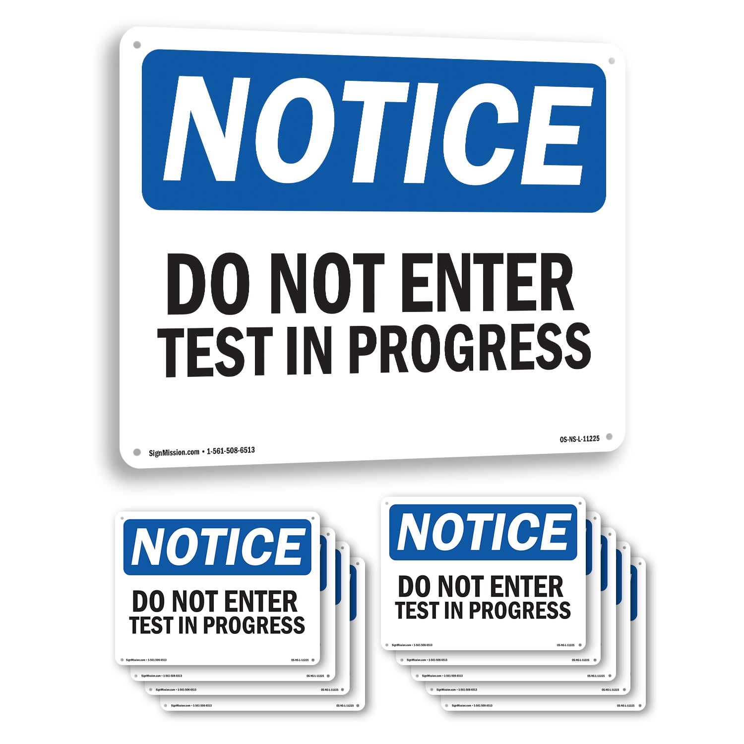 Do Not Enter Test In Progress OSHA Notice Rigid Plastic Sign 24 Inch x ...